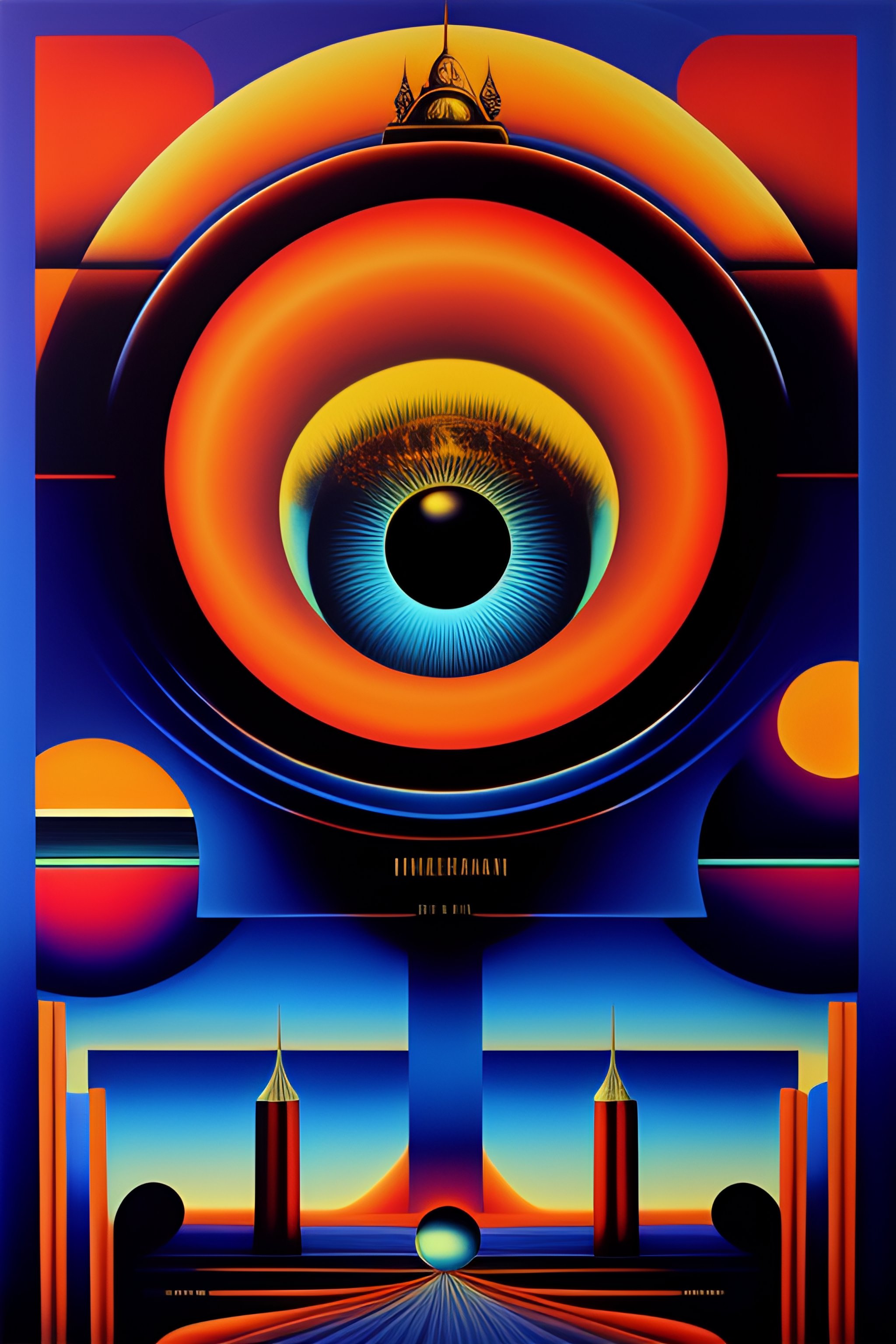 Lexica - Album cover, surreal, symmetrical, eyeballs, nuclear explosion ...