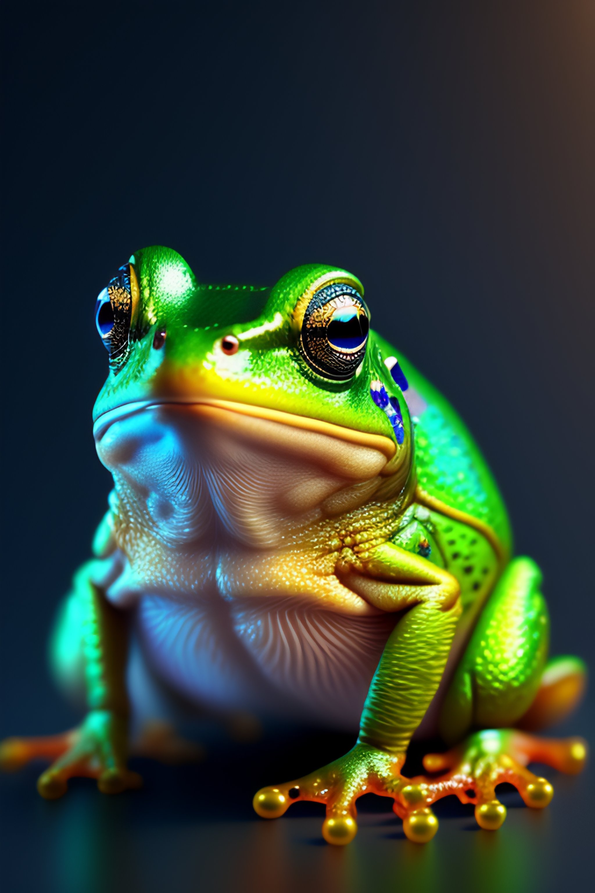 Lexica - High quality 3 d render hyperrealist multicolor alien frog ...