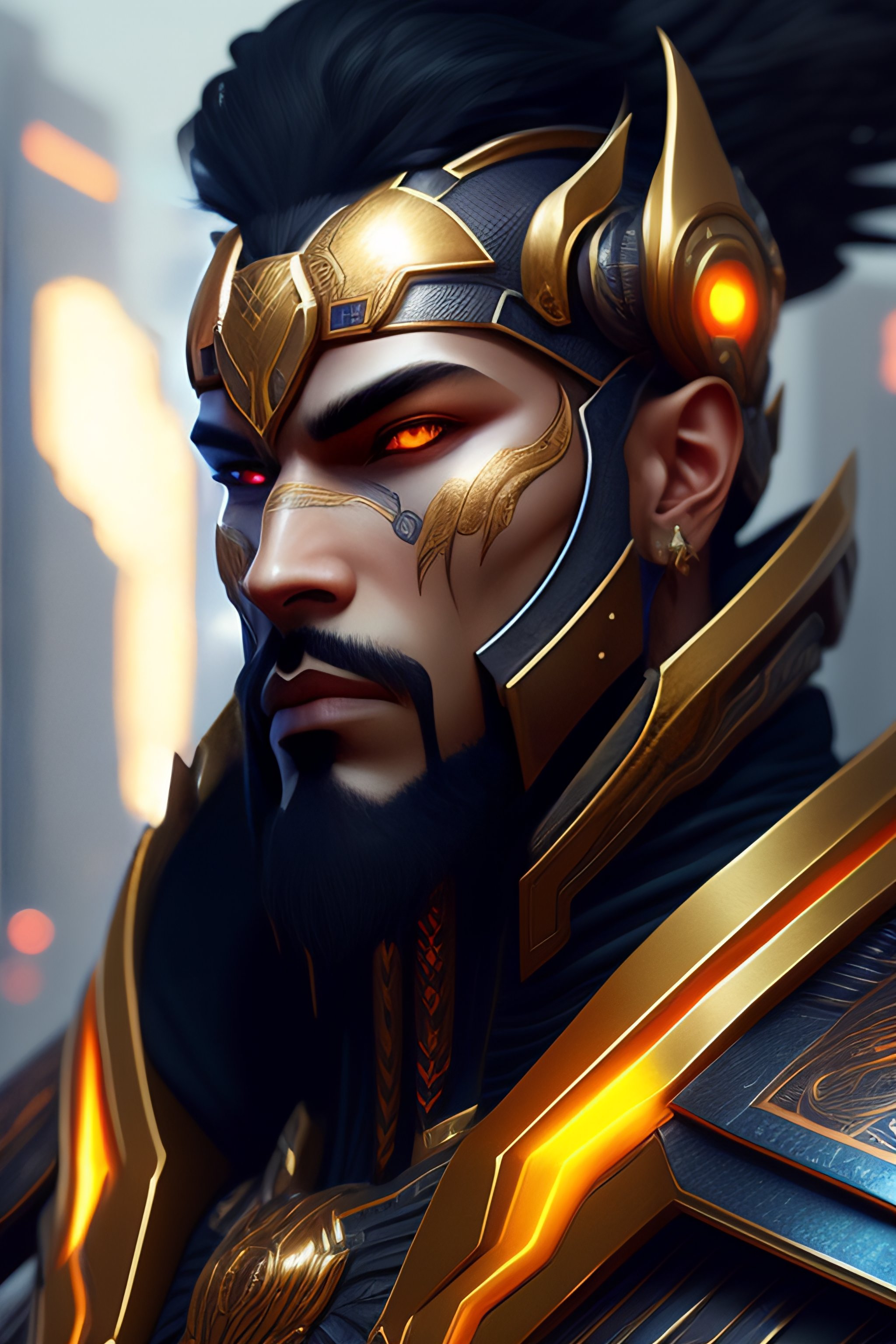 Lexica - Symmetry!! portrait of cyberpunk alien male emperor mecha in ...