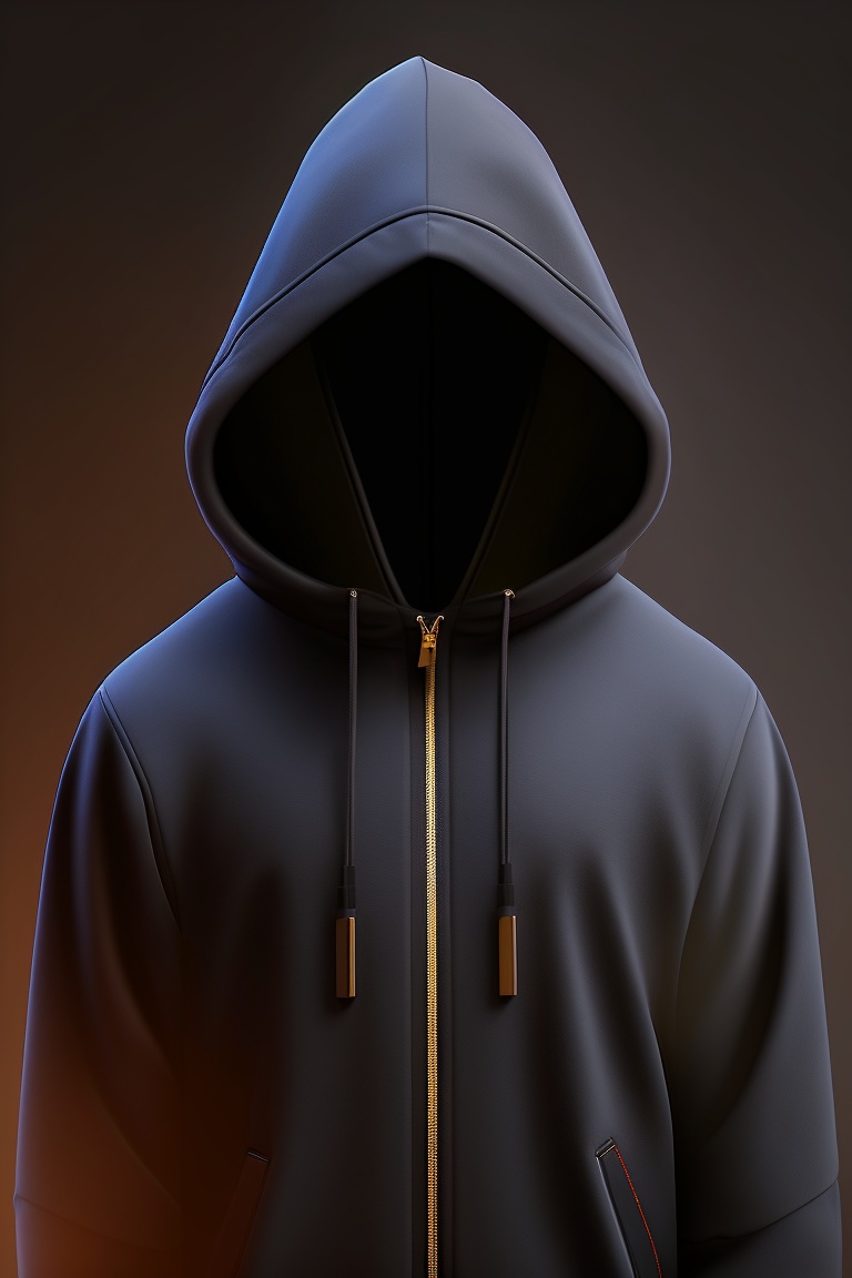 Lexica - Hooded black, faceless, dark man