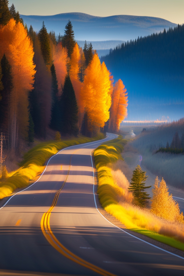 Lexica - US Highway 2 in Pend Oreille County, Washington on a blue bird ...