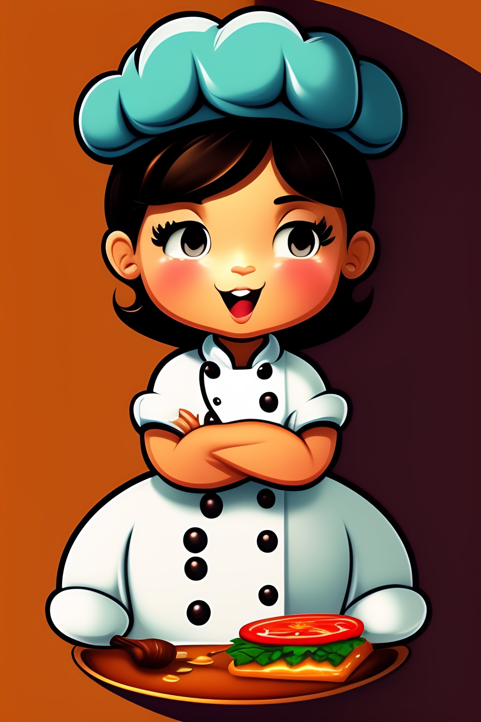 Lexica - A cute cartoon chef simple drawing