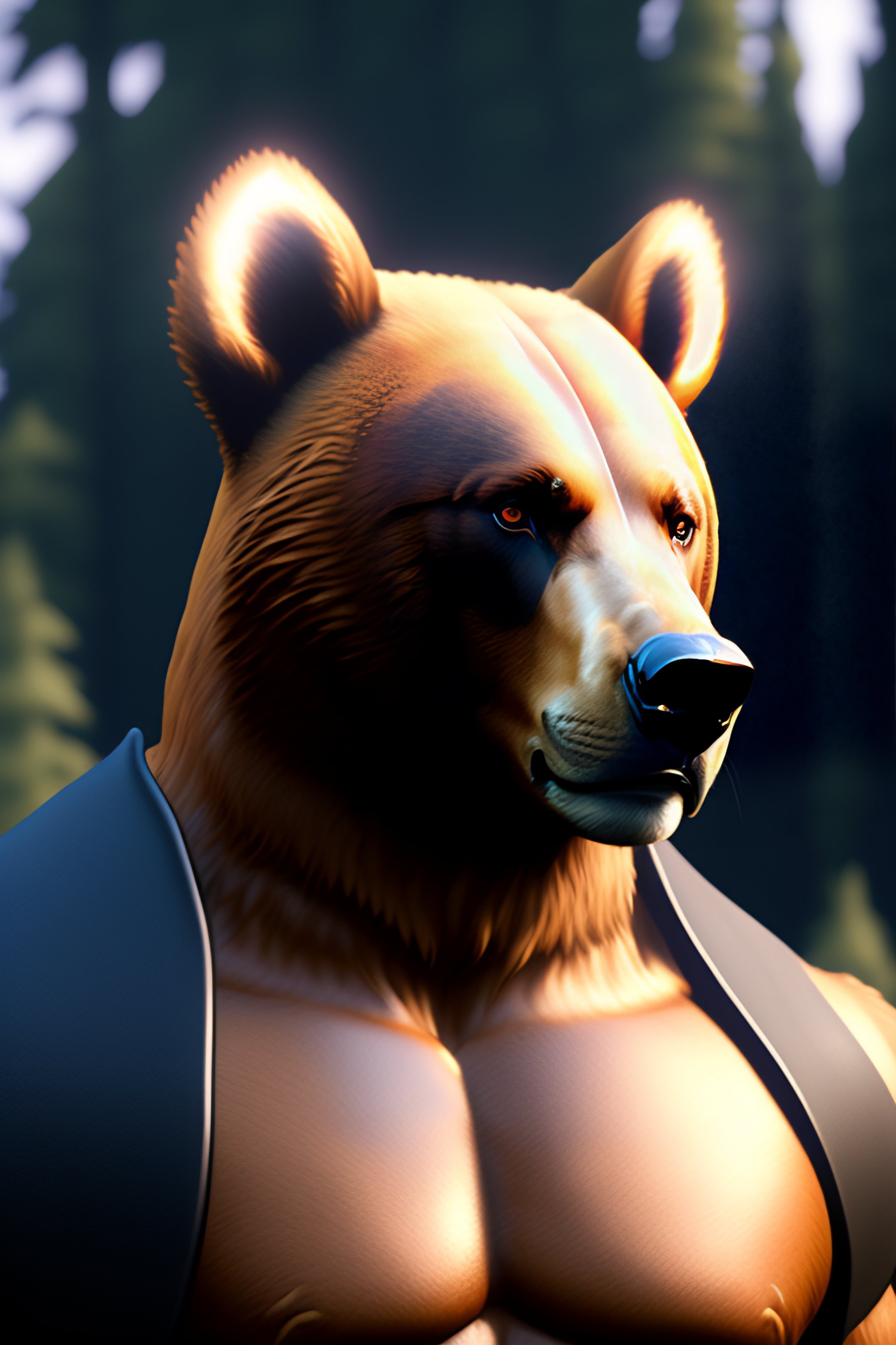 Lexica - Powerfull Bear man, realistic, detailed, rpg style