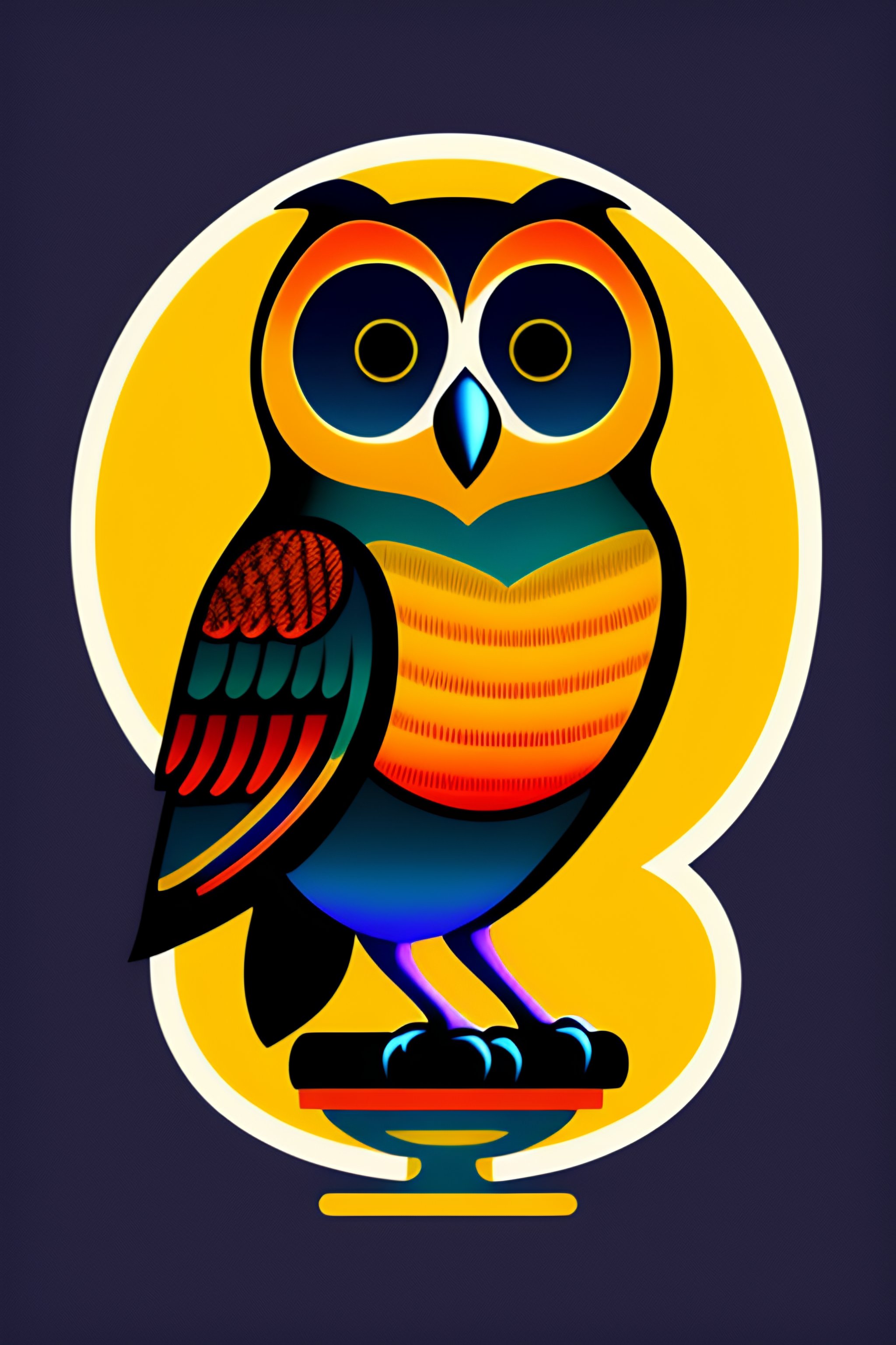 Lexica - Logo for podcast with an owl, illustration