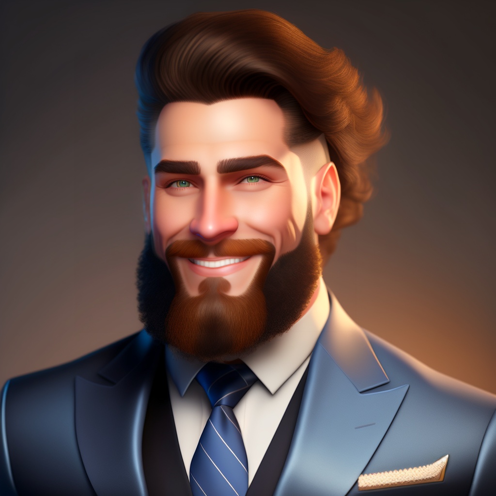 Lexica - A man with a beard wearing a suit and tie, 5 0 0 px models ...