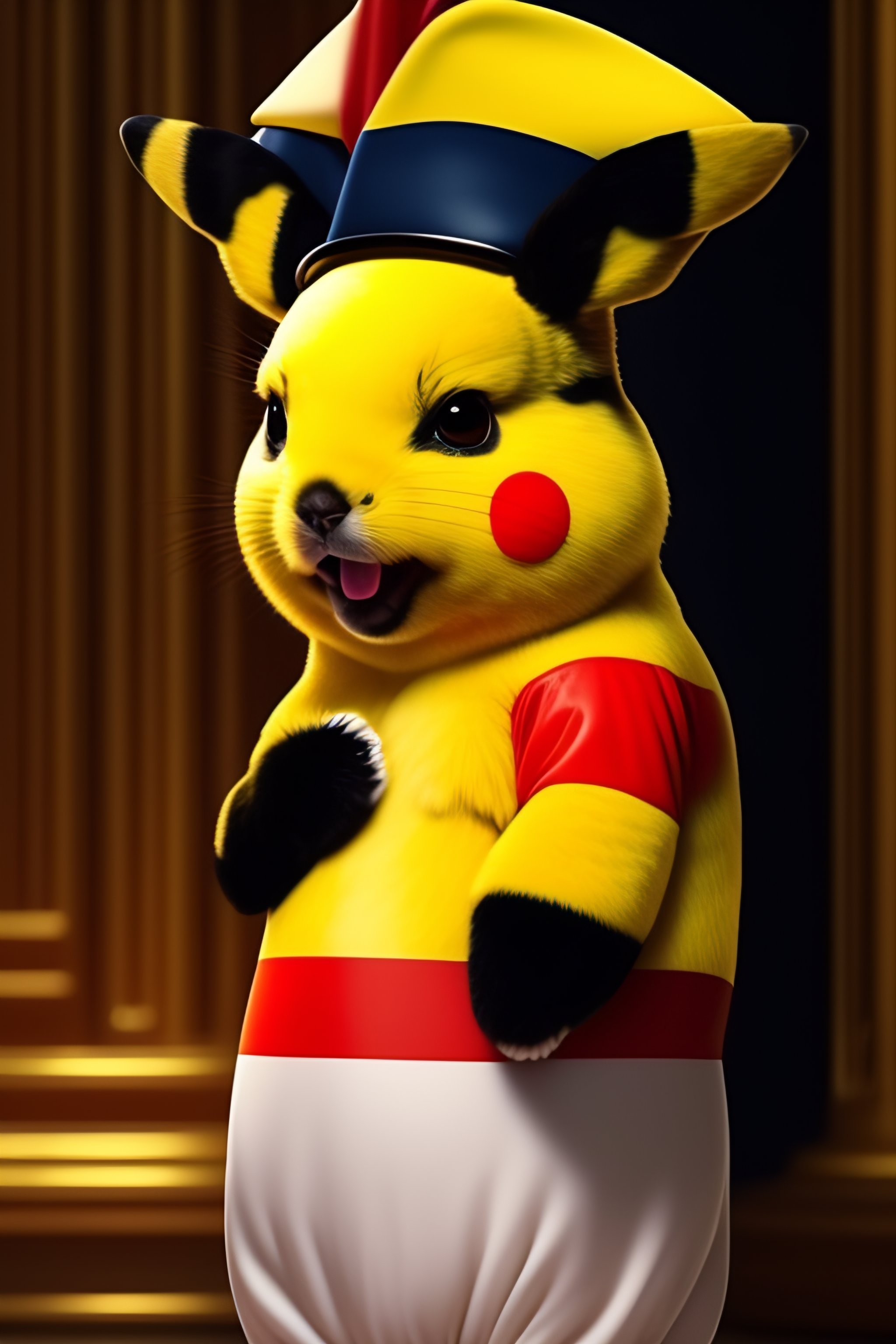 Lexica - Charles de Gaulle cosplays Pikachu