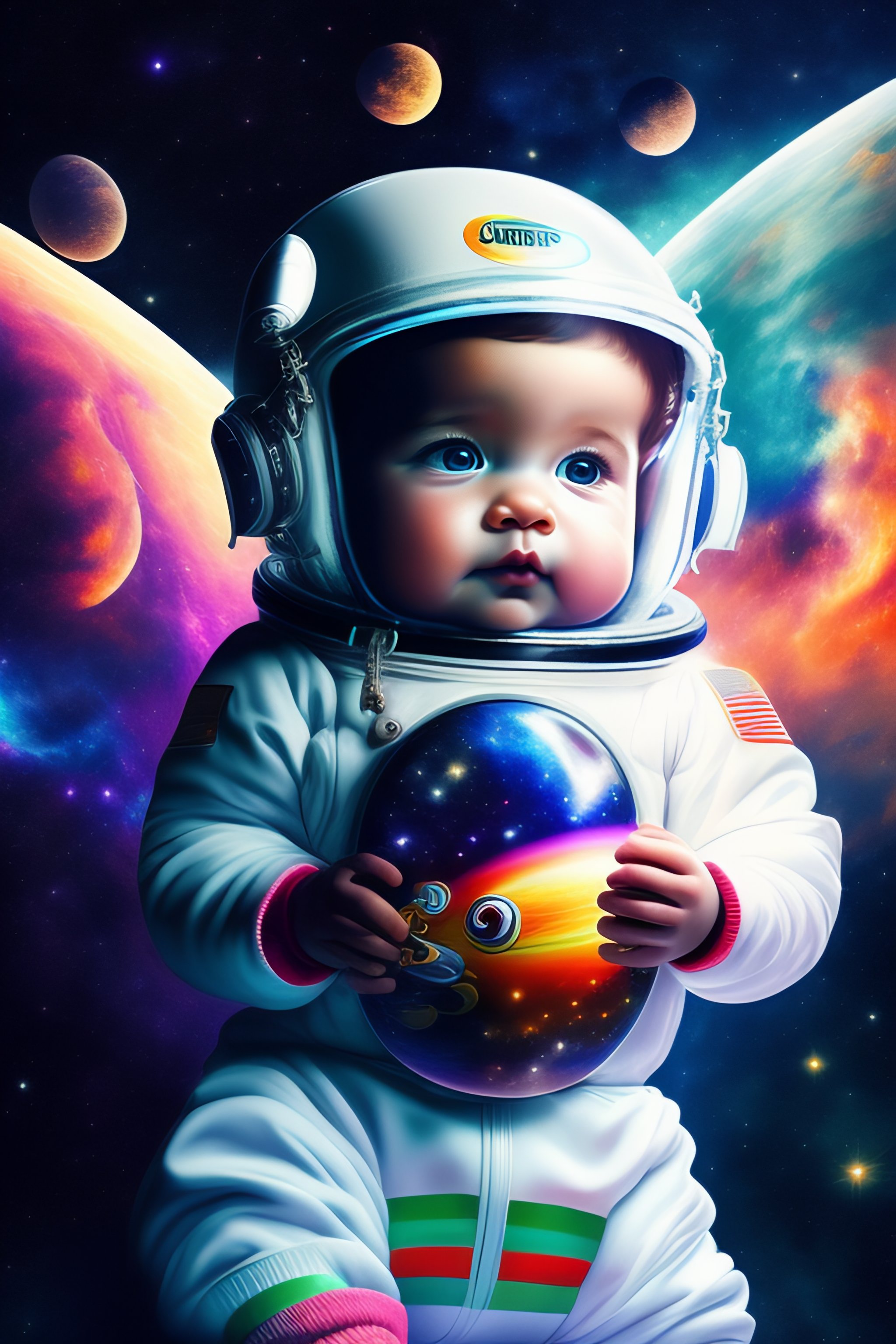 Lexica - Cute baby in space