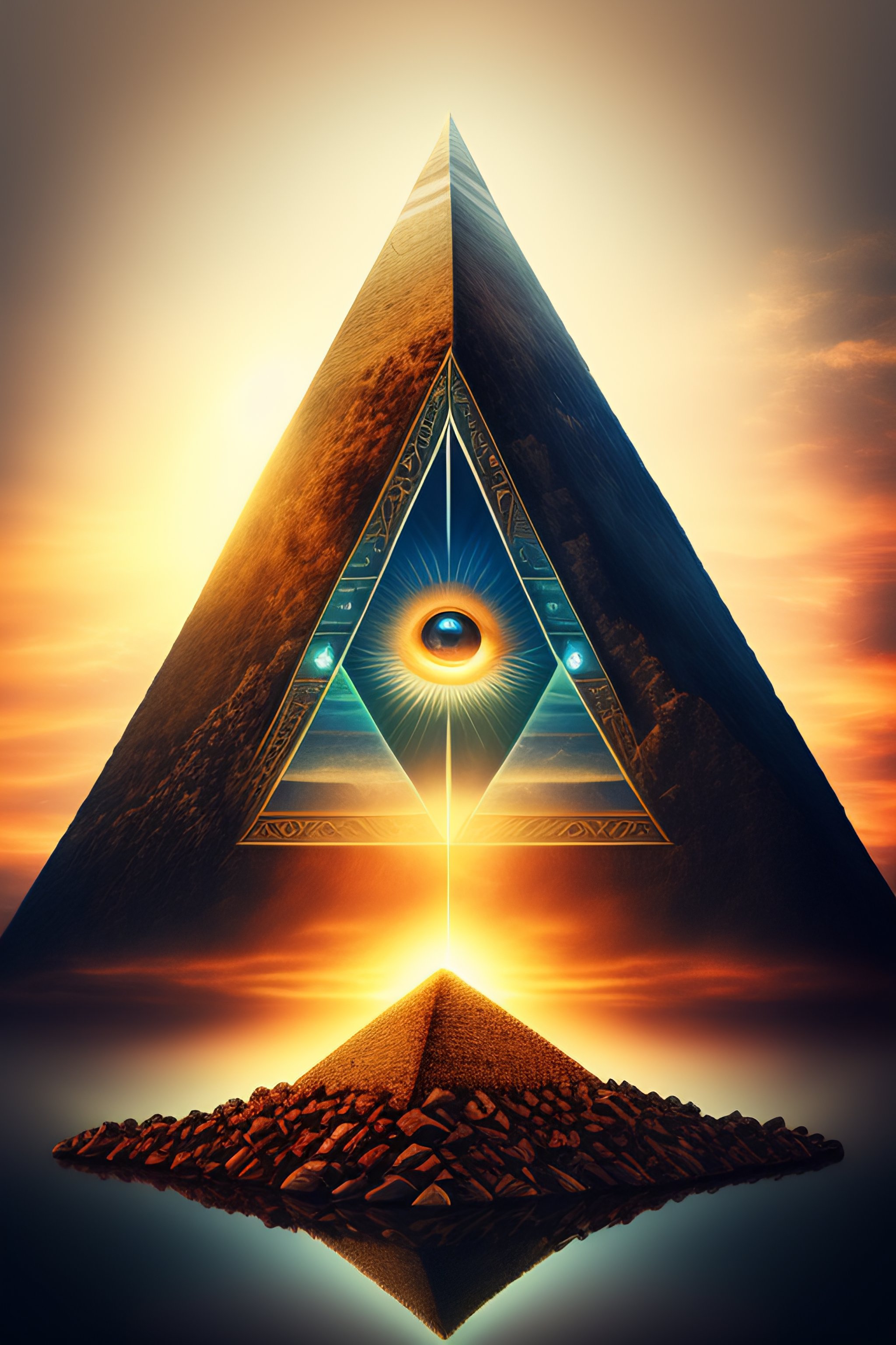 Lexica - All seeing eye pyramid with arms