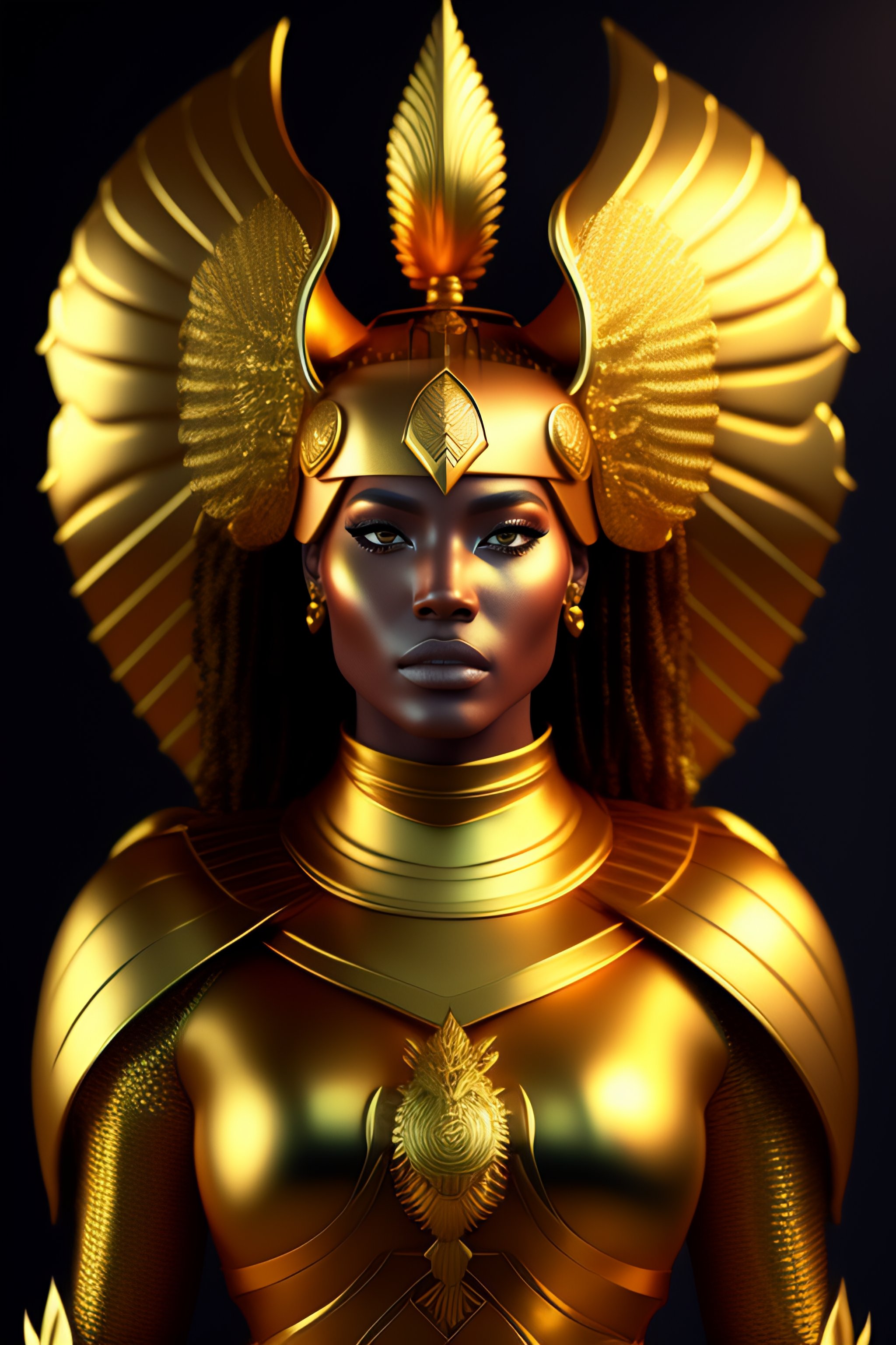 Lexica - Golden armored mayan knight, warrior like, luminous body, with ...