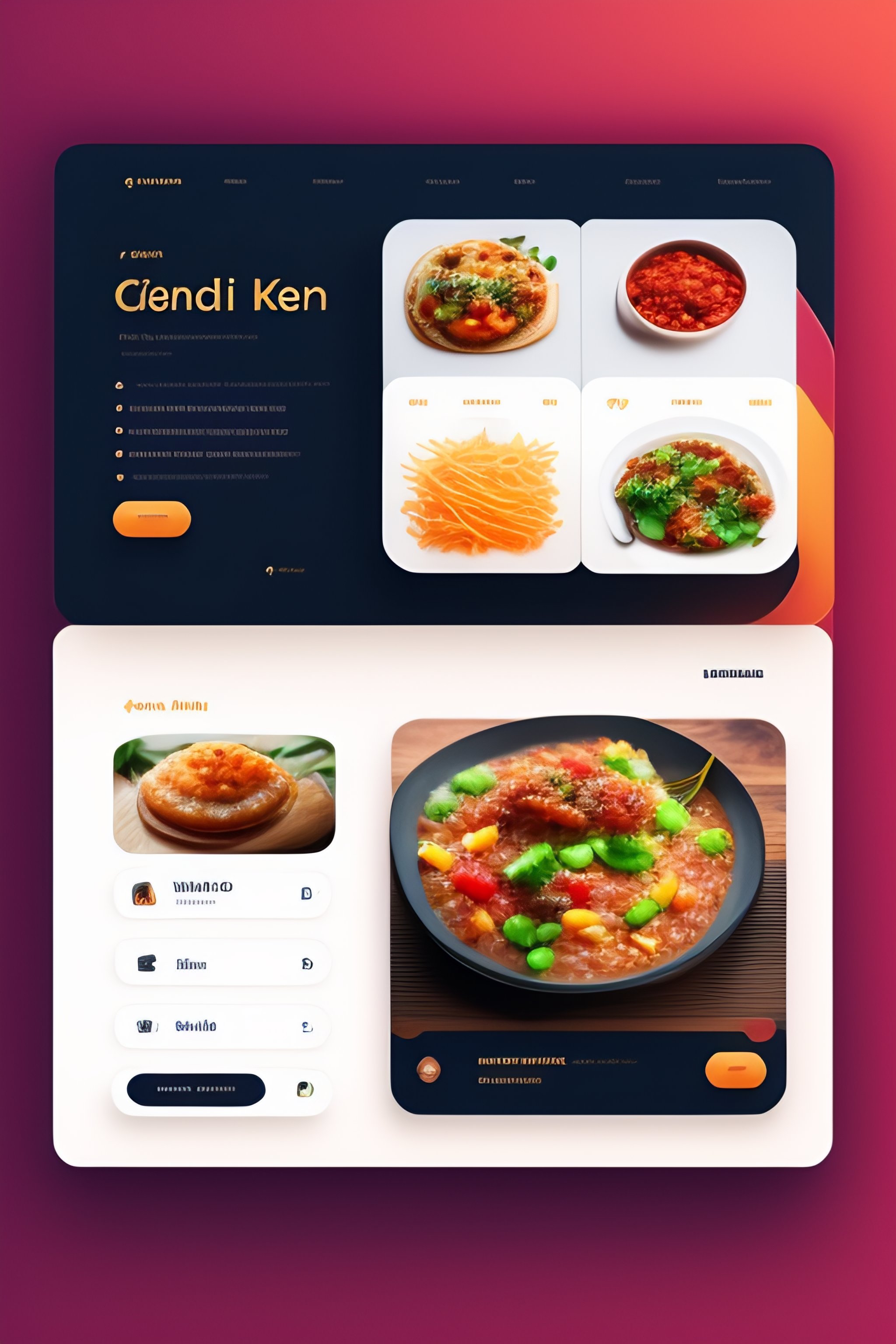 Lexica - UI design kit, food, behance, dribbble
