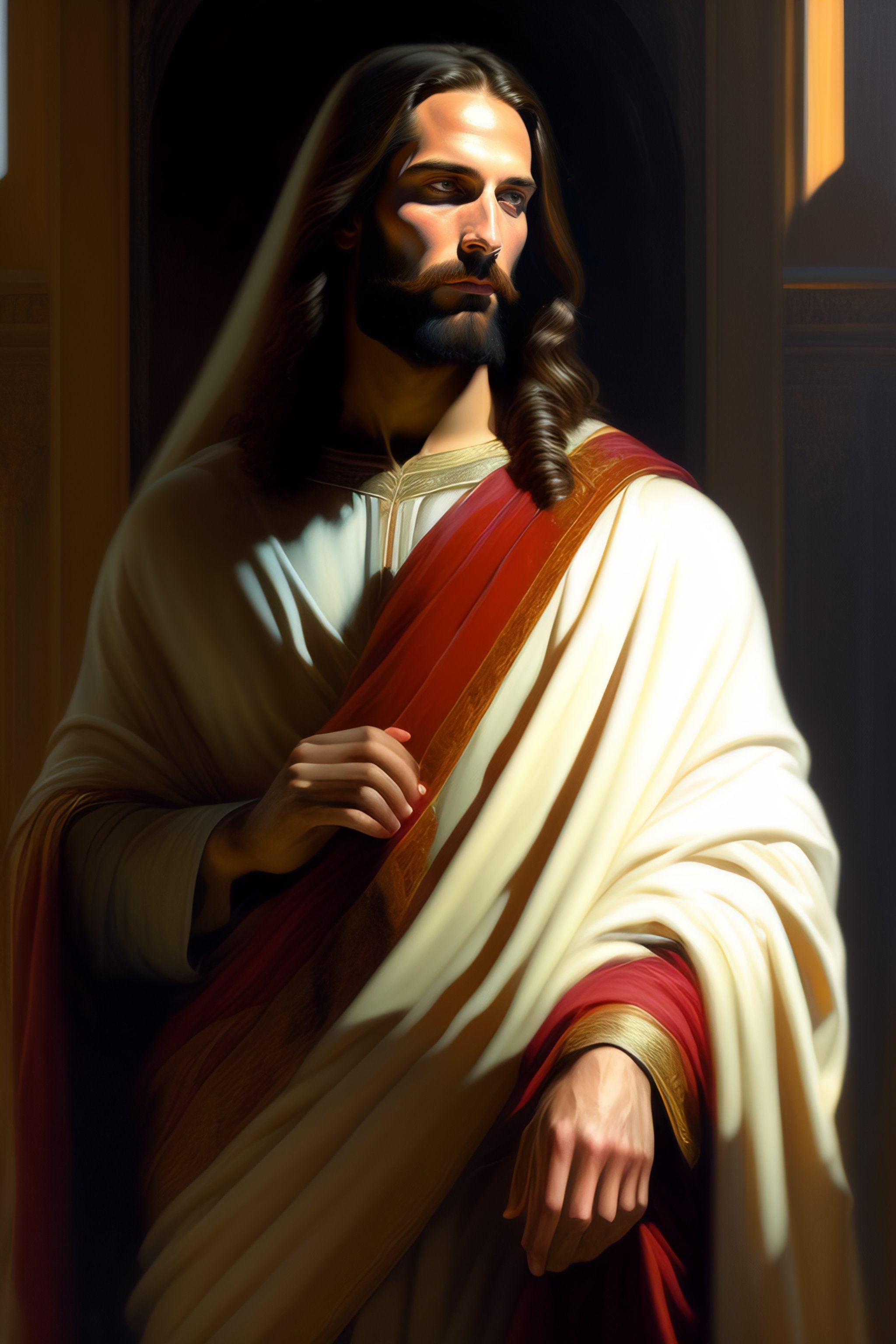 Lexica - Full body photo of jesus christ majestic spooky disquieting ...