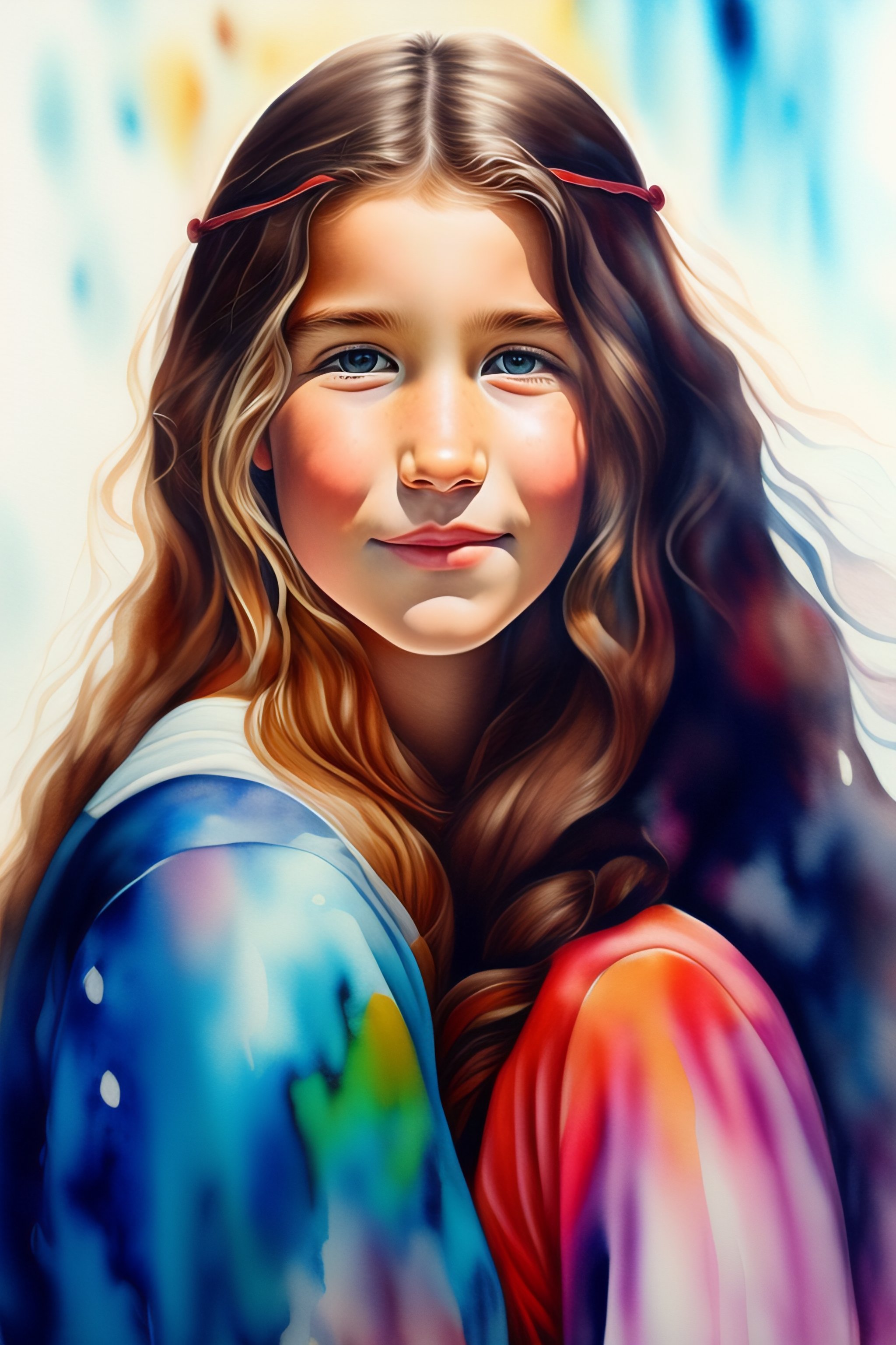 Lexica - God jesus hug girl, watercolor art