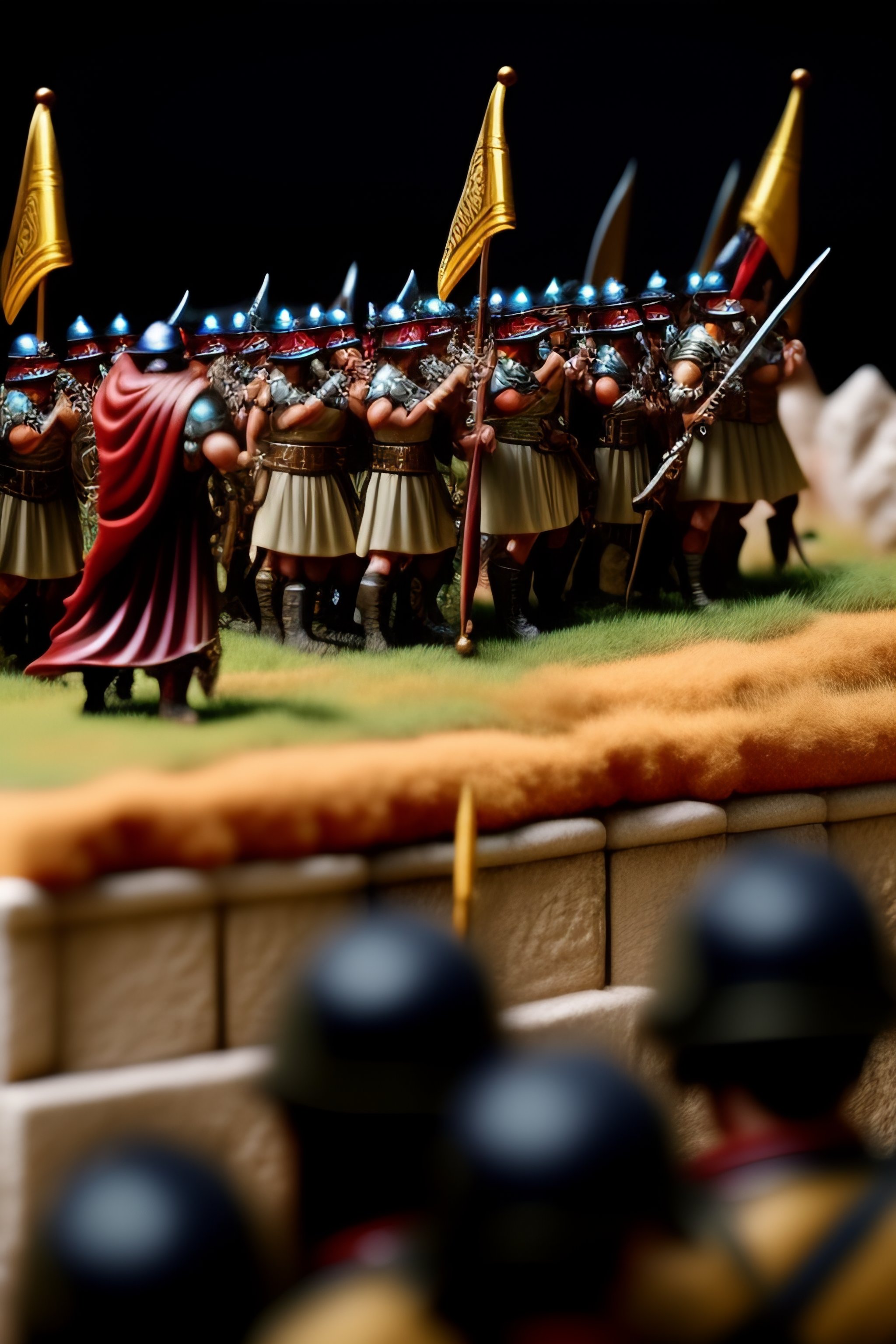 Lexica - A roman army fighting a demon army on a battlefield covered in ...