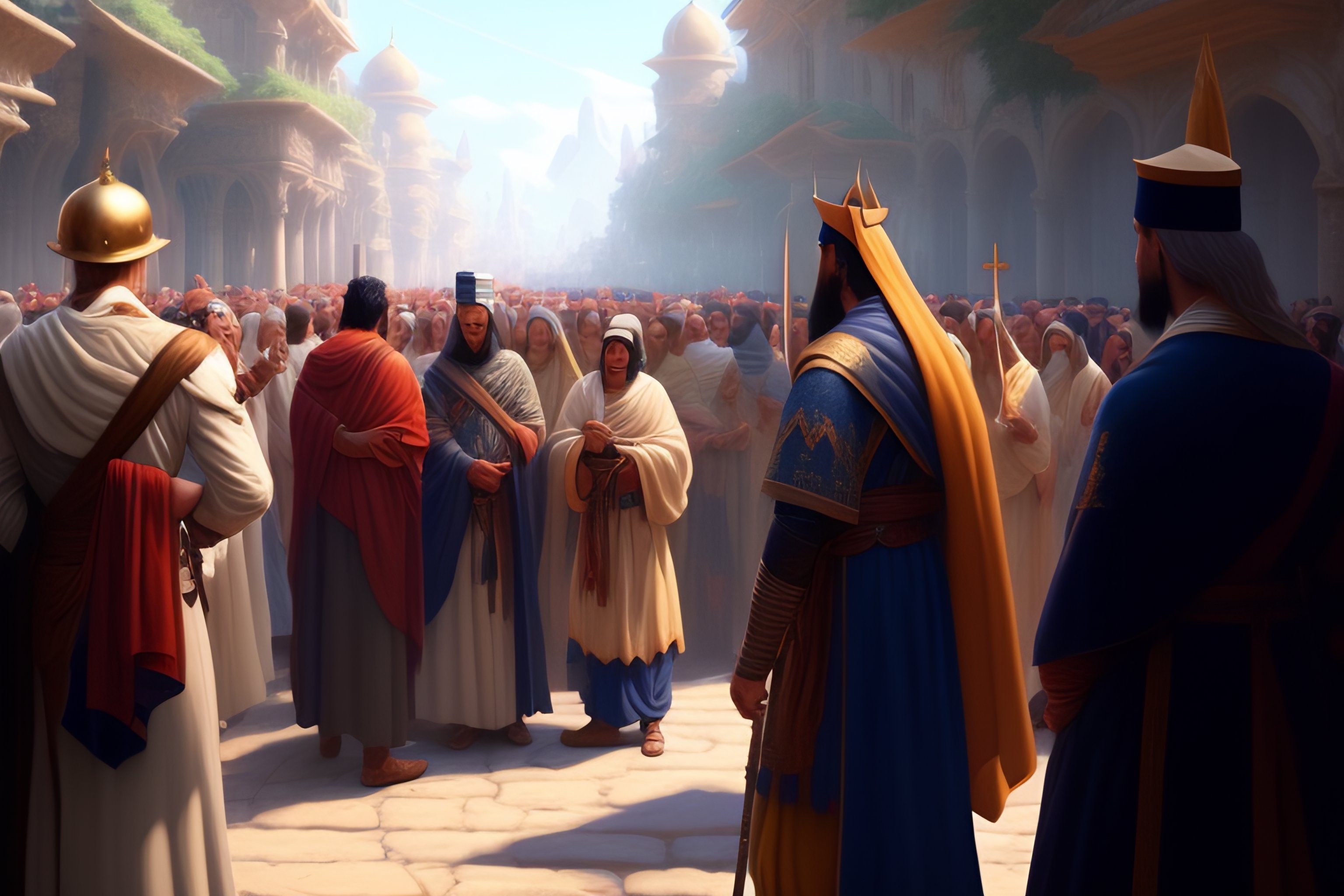 Lexica - A portrait of christian missionaries, preaching to many people ...