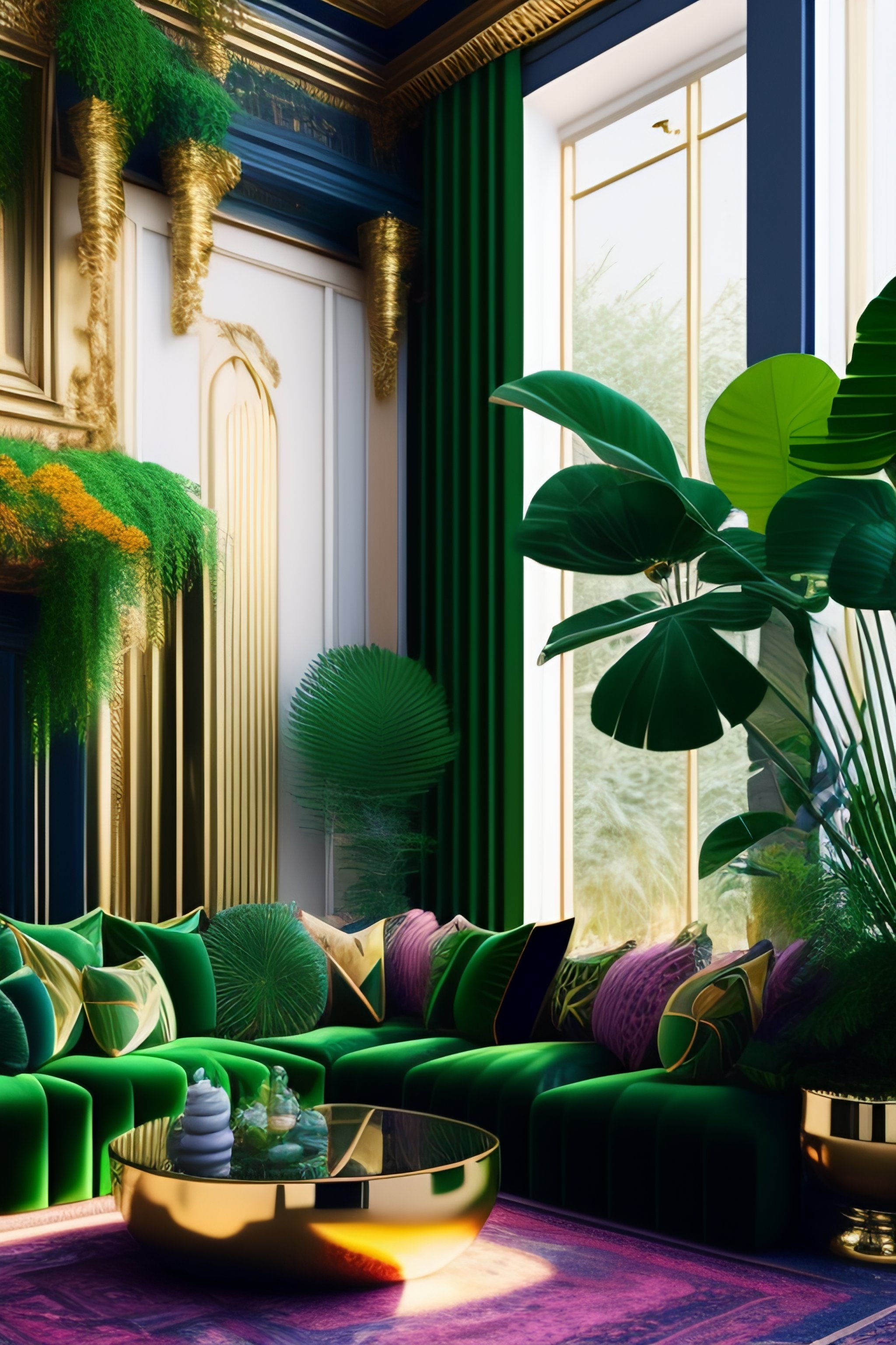 Lexica - Architectural Digest photo of a maximalist green {vaporwave ...