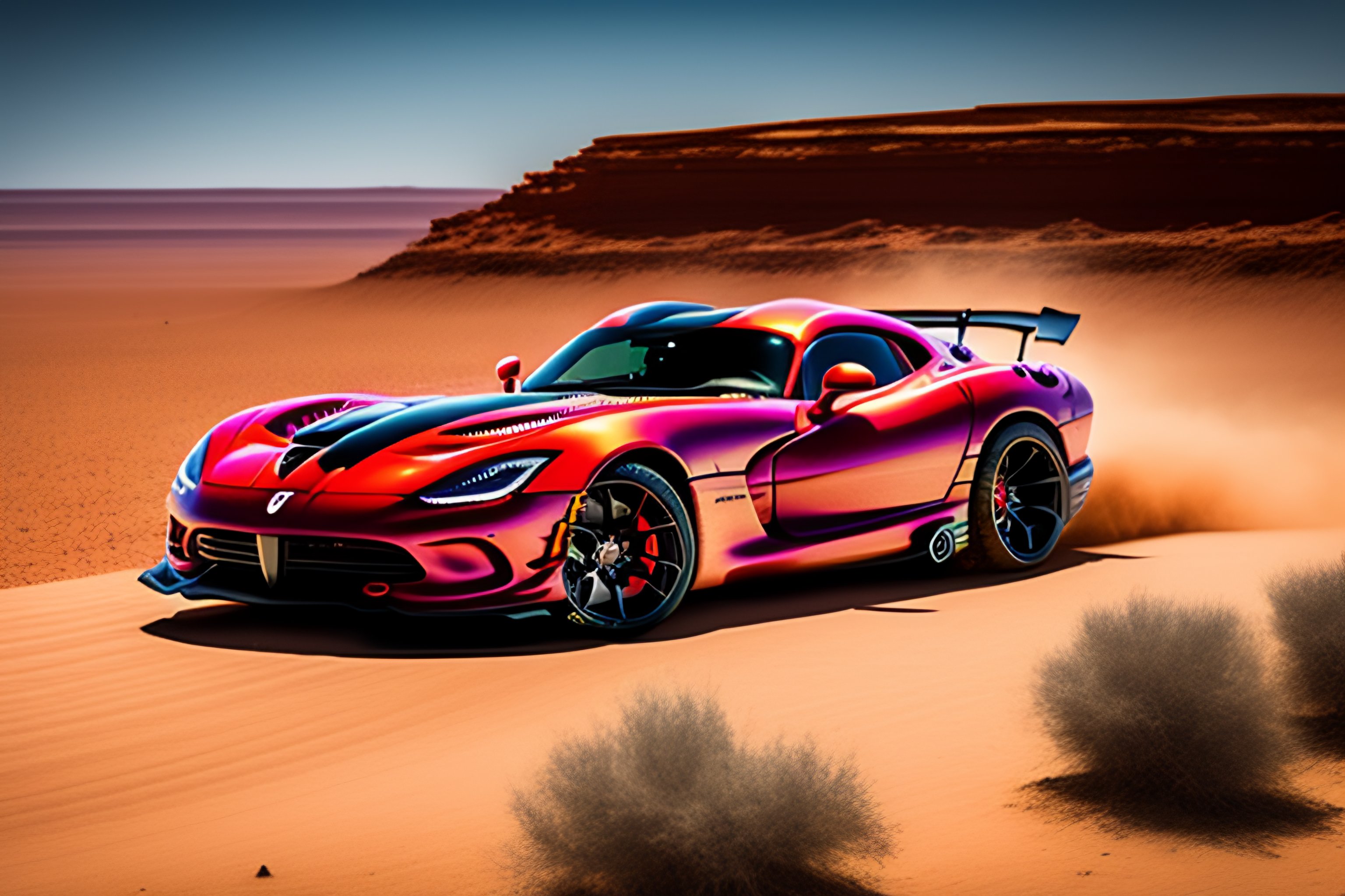 Lexica - Dodge viper racing in mars