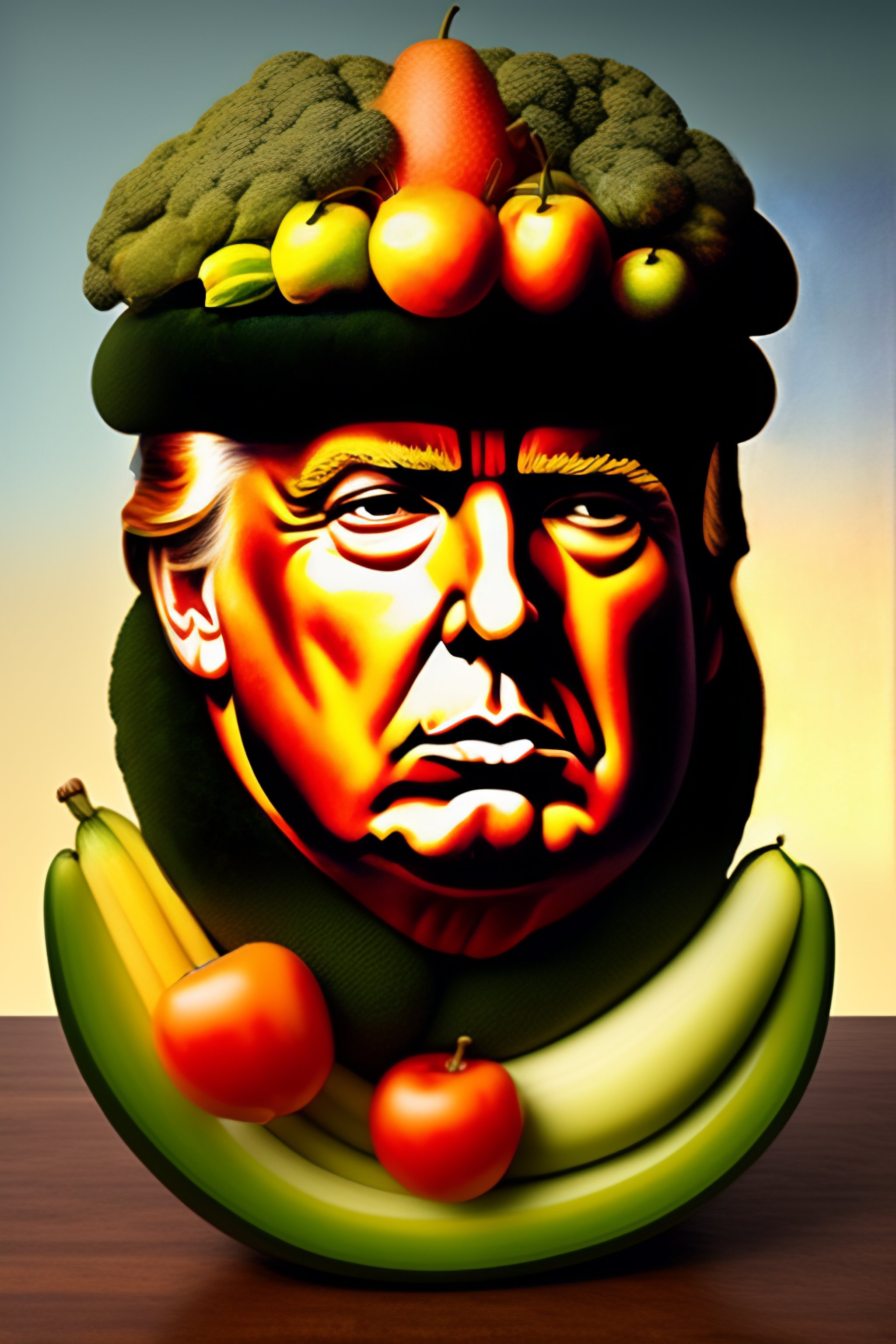 Lexica - DONALD TRUMP made out of fruits and vegetables by giuseppe ...