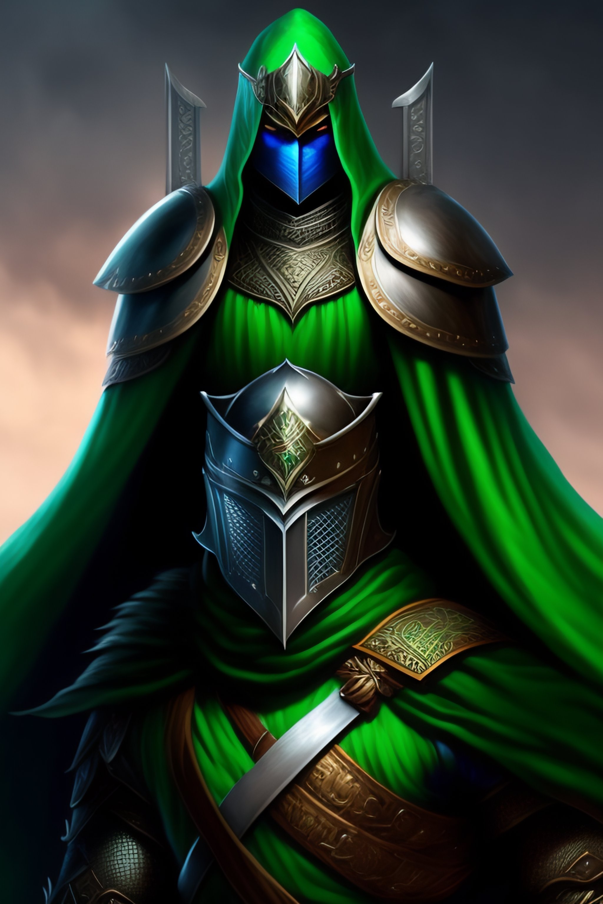 Lexica - Half-drow male good warrior Green eyes and basic mail armor ...