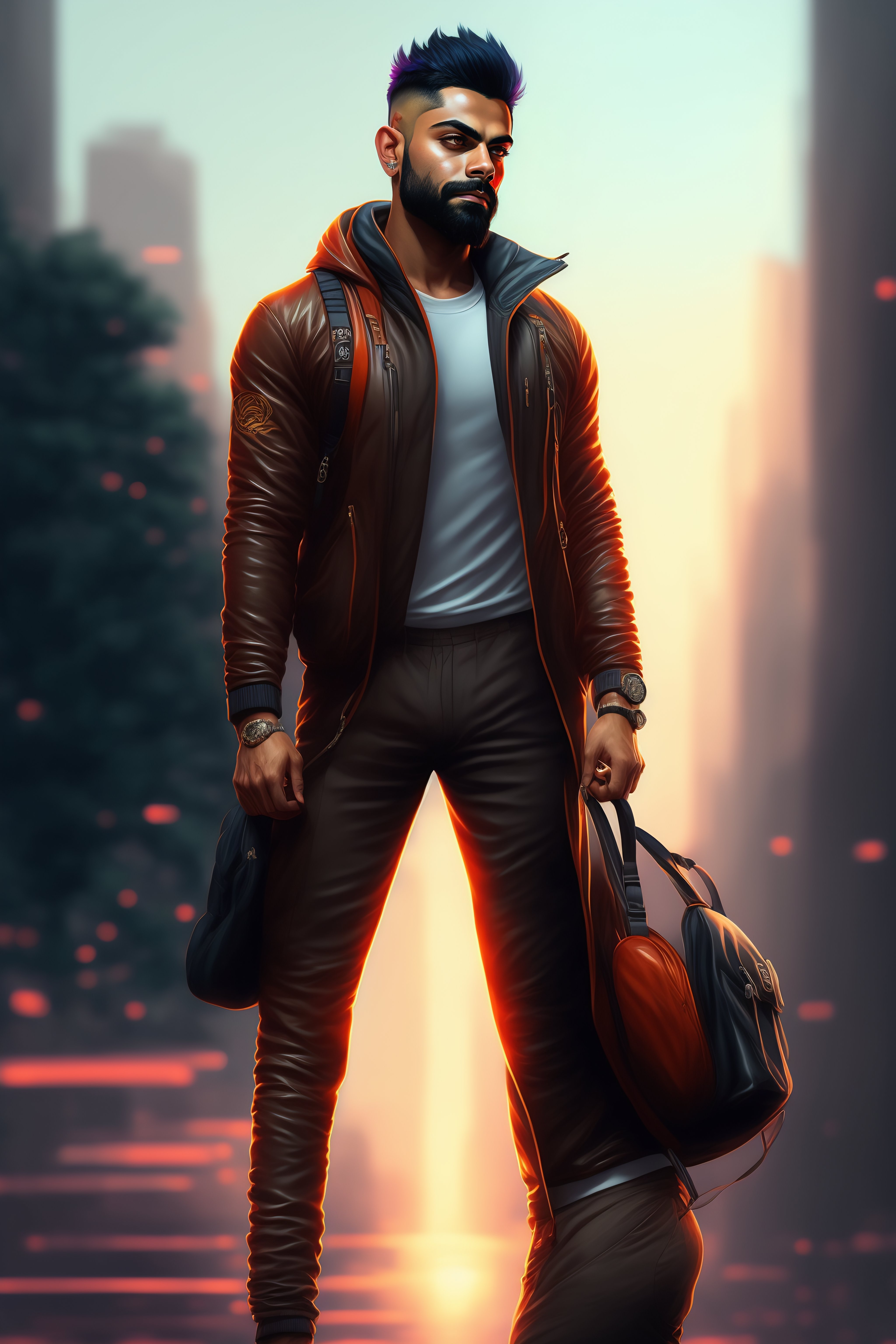 Lexica - Full body portrait of Virat Kohli as by dan mumford, yusuke ...