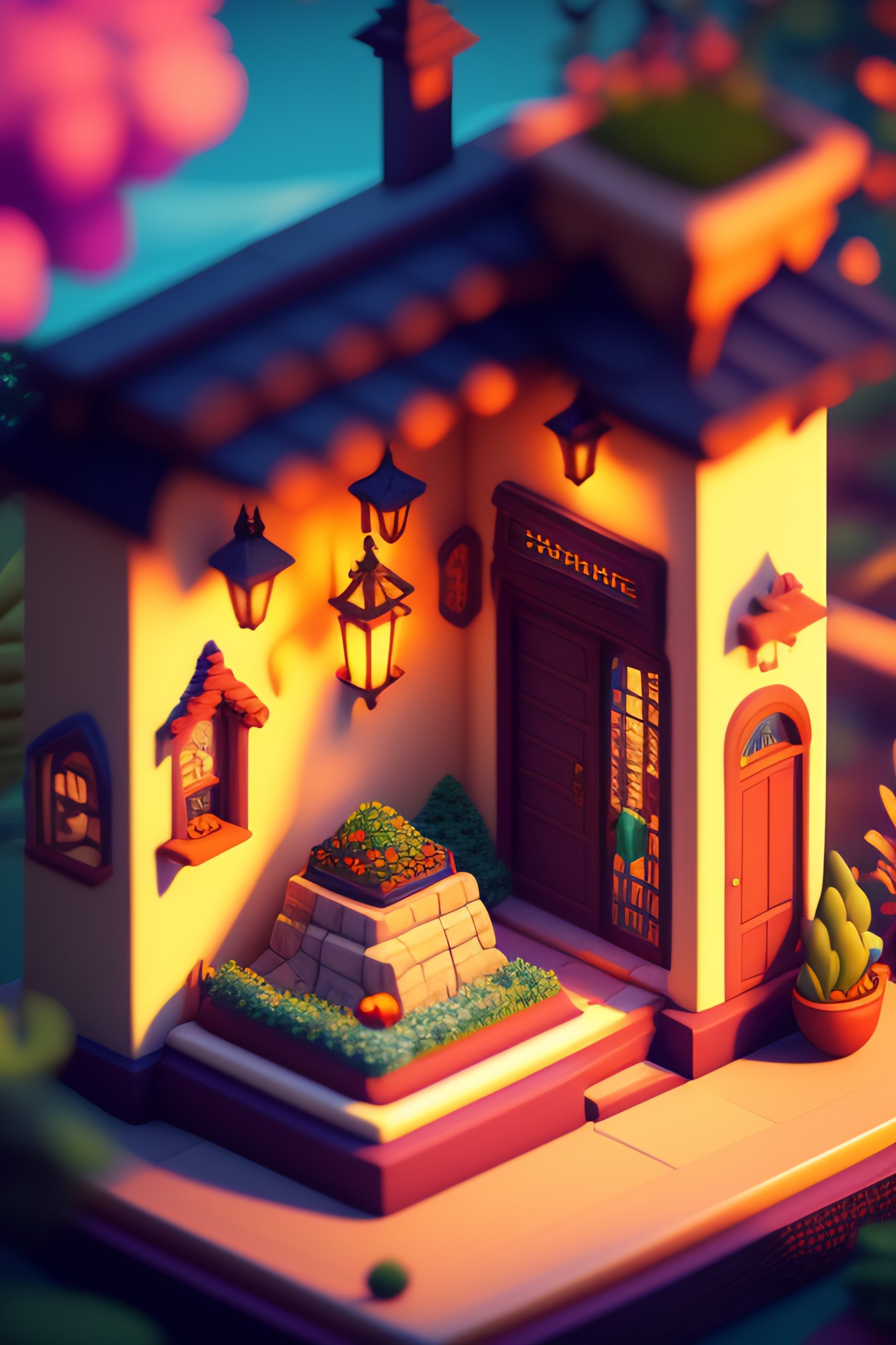 Lexica - Isometric game asset on a plinth, diorama, fantasy, shop ...