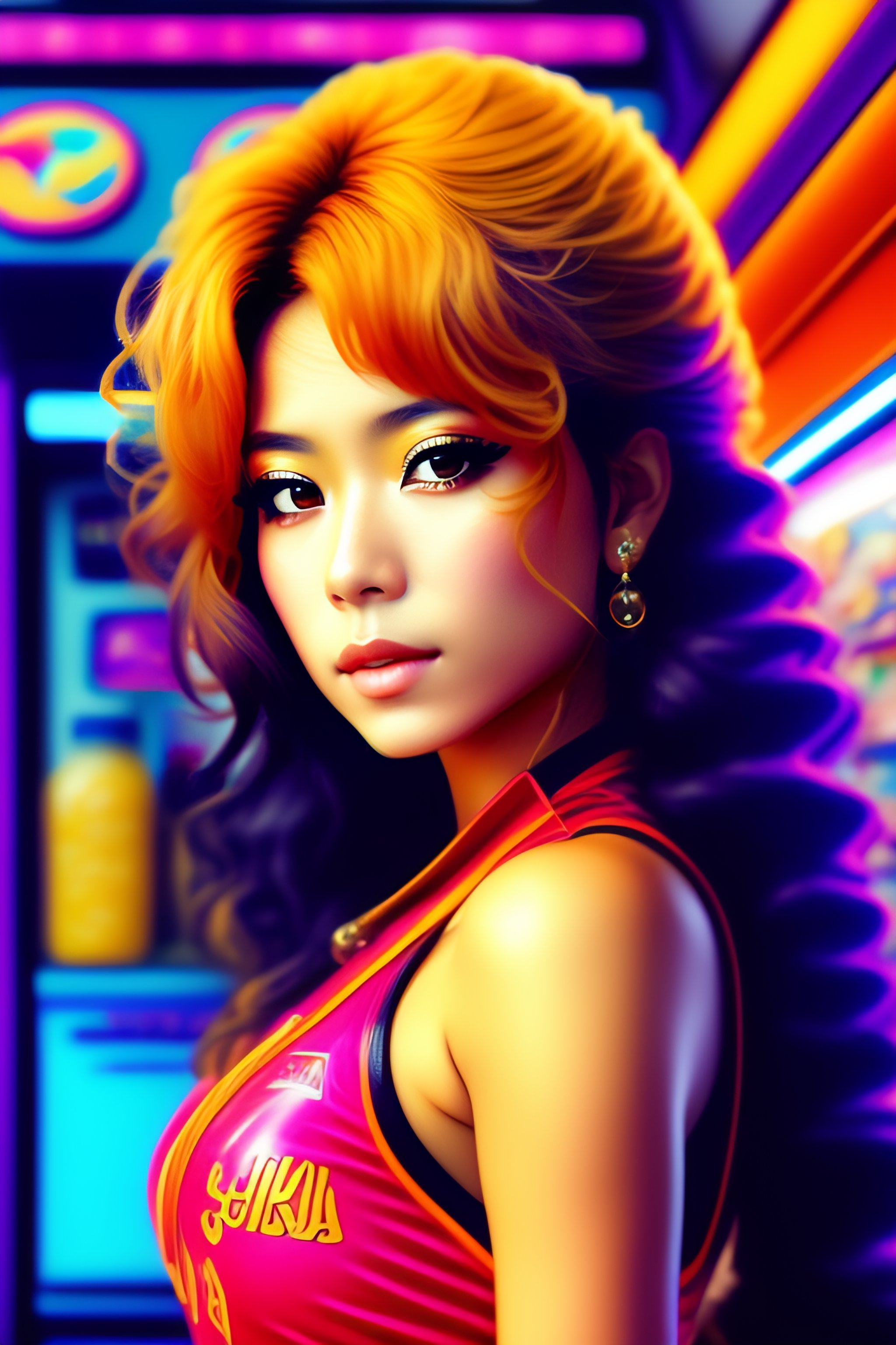 Lexica - Portrait of Shakira Vintage 80's anime style. stylish model in ...