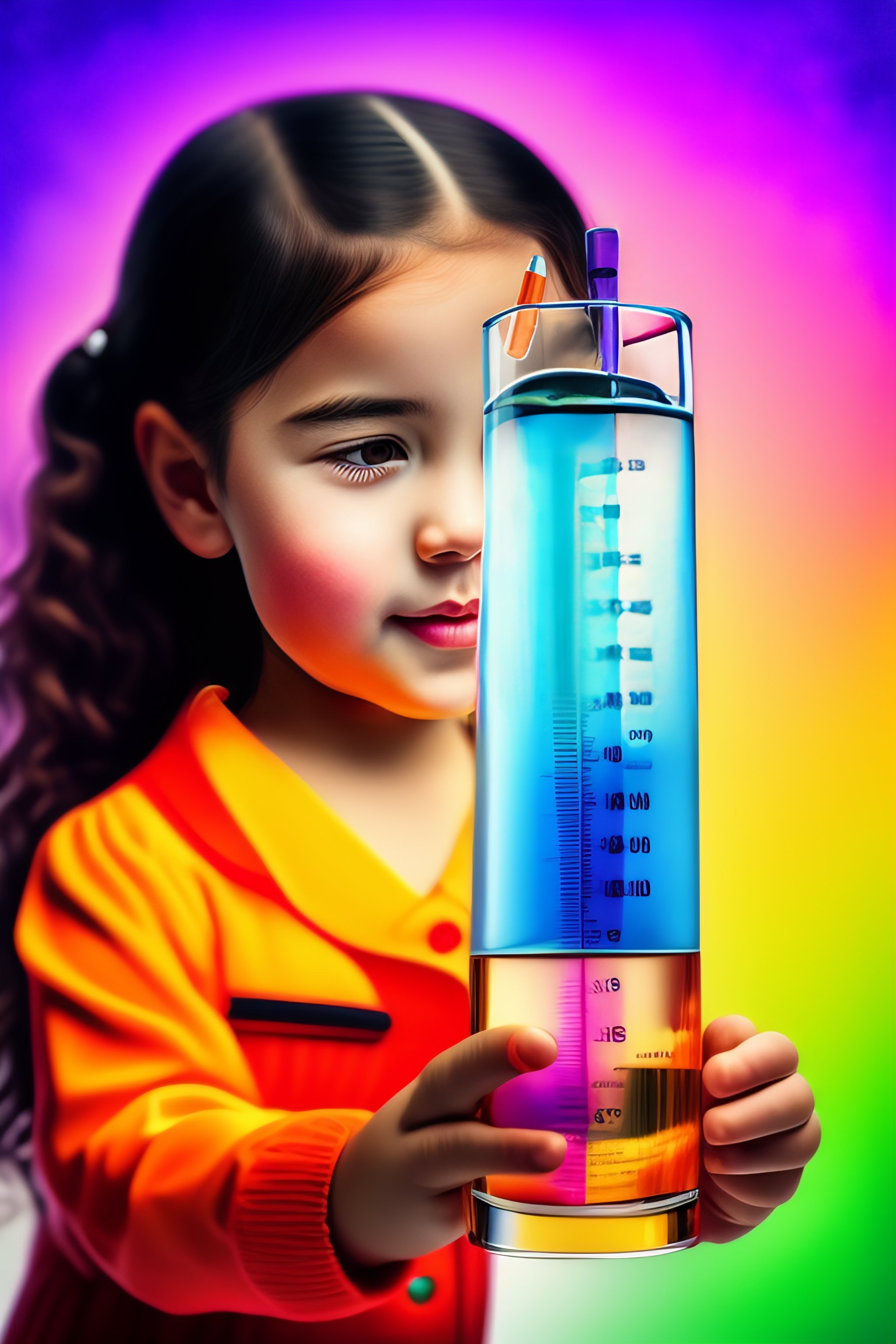 Lexica - Scientific girl taking the temperature of a glass of water ...