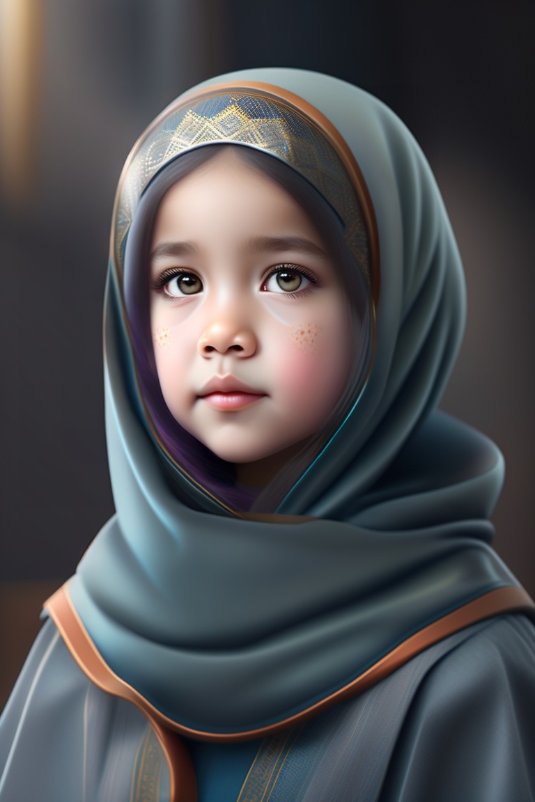 Lexica - Beautiful veiled, graceful, smart childish face