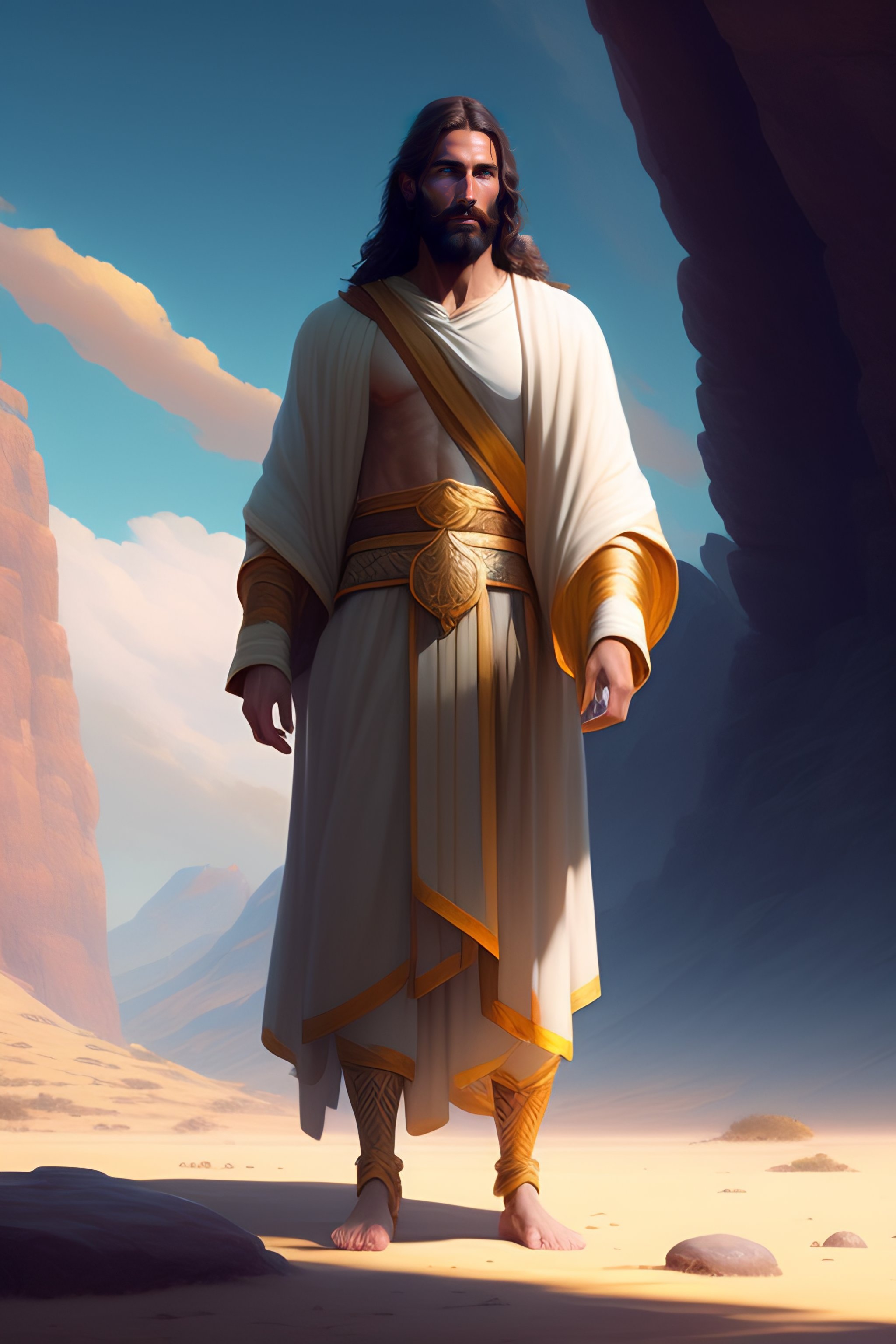 Lexica - Highly detailed full body of Jesus Christ, stephen bliss, unreal engine, fantasy art by ...
