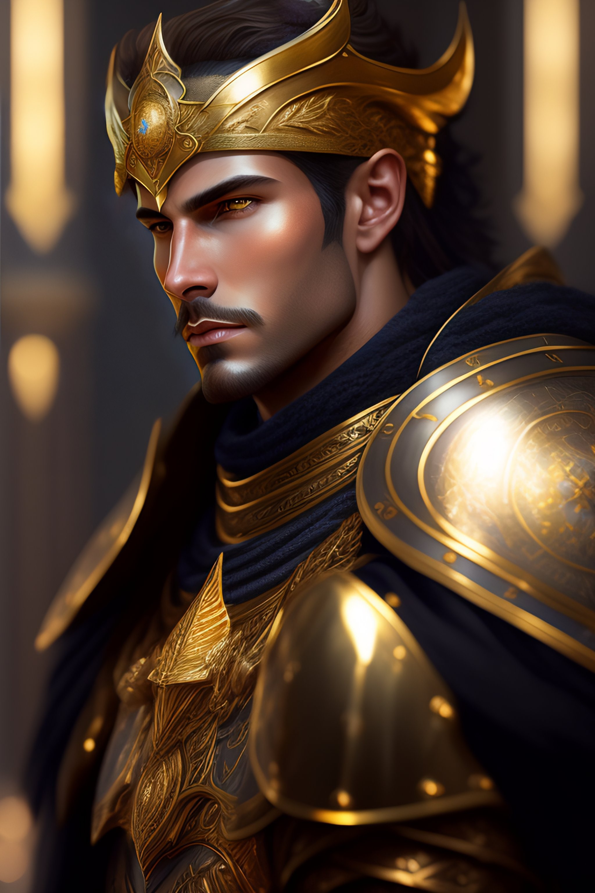 Lexica - Painted portrait of man as a paladin, intricate armor, d&d ...