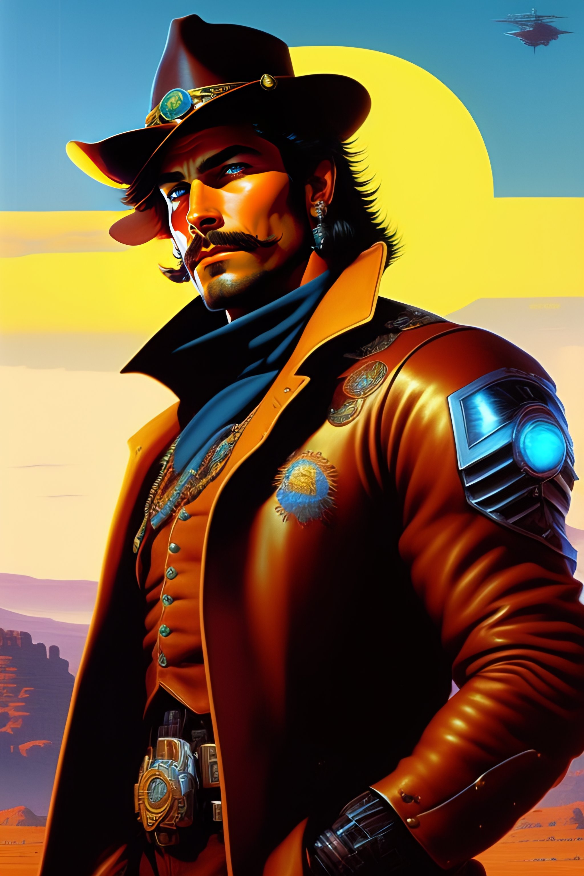 Lexica - Mccree from overwatch, cyber cowboy, character portrait ...