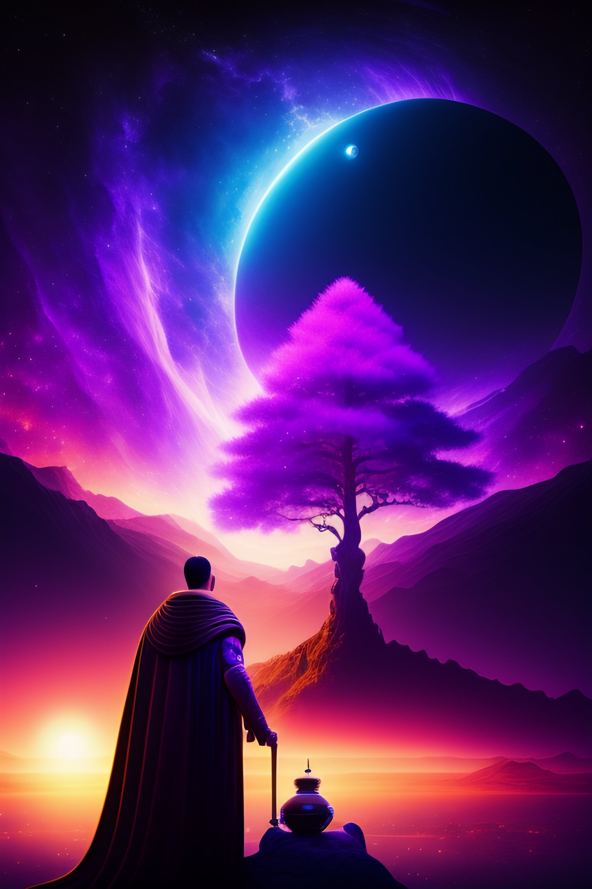 Lexica - A fantastic space scene, in a magnificent planet, an ...