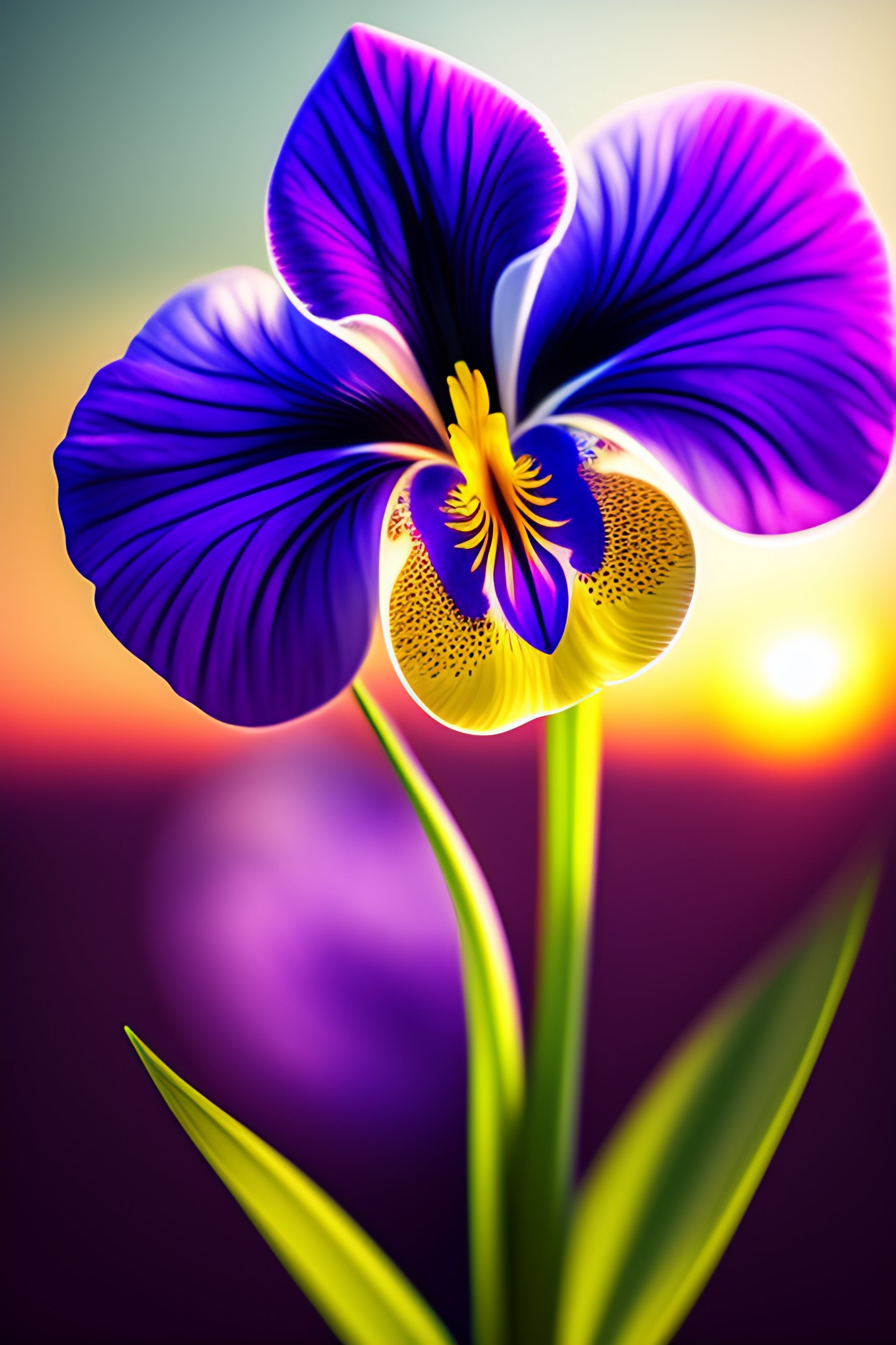 Lexica - Purple iris, abstract,beautiful, 3d
