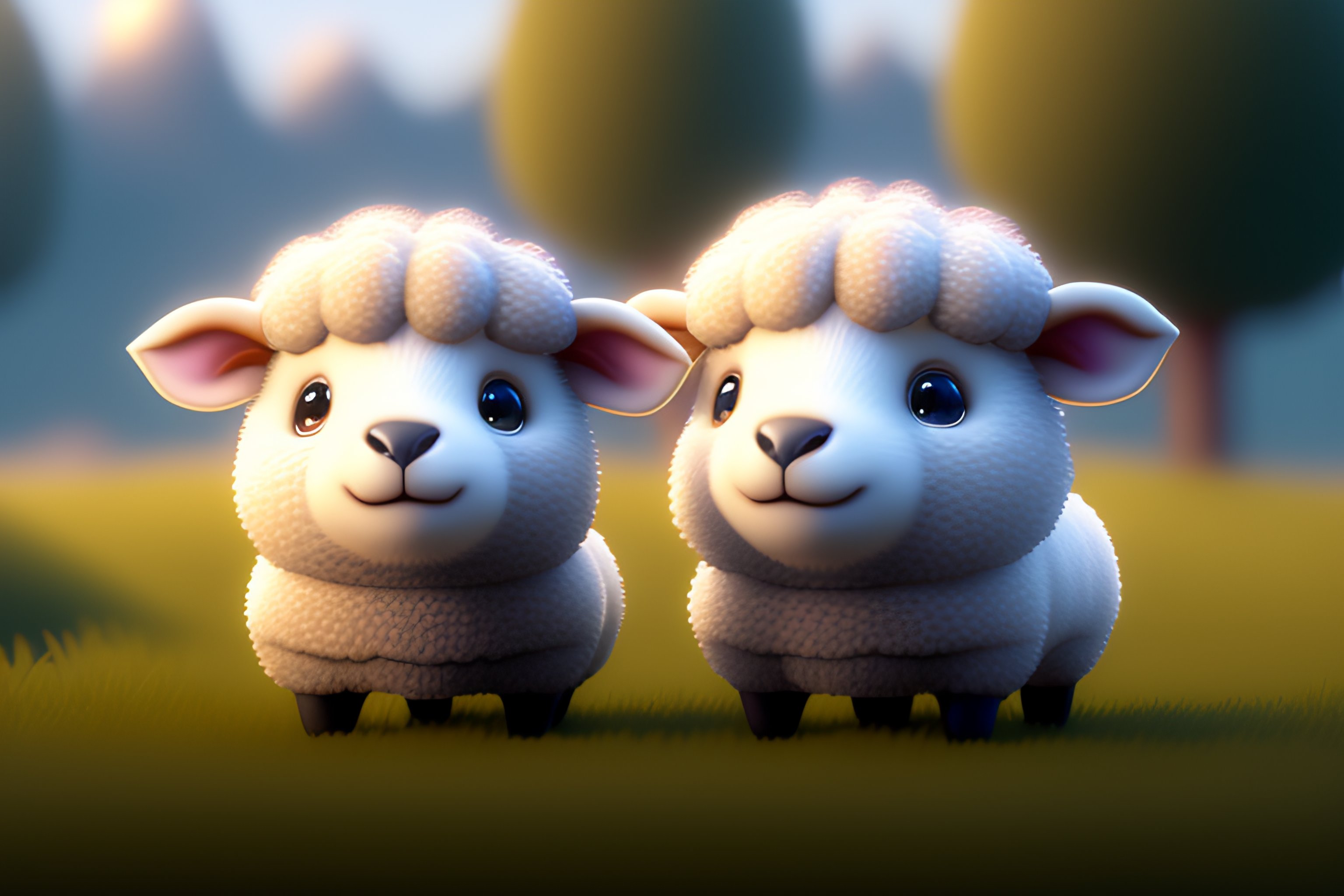 Lexica - Cute adorable little sheep waving and smiling greeting me ...