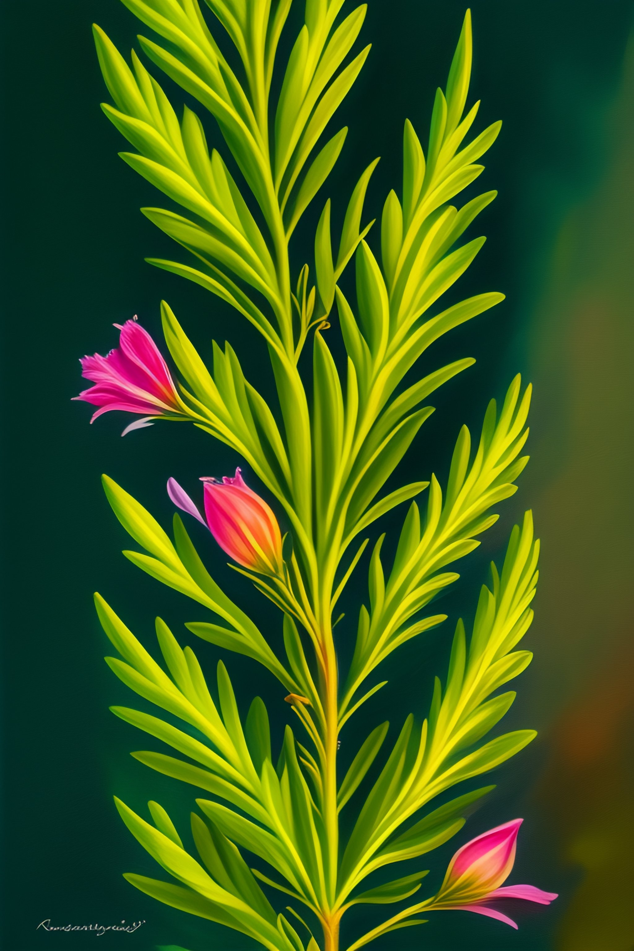 Lexica - Botanical colorful illustration of rosemary
