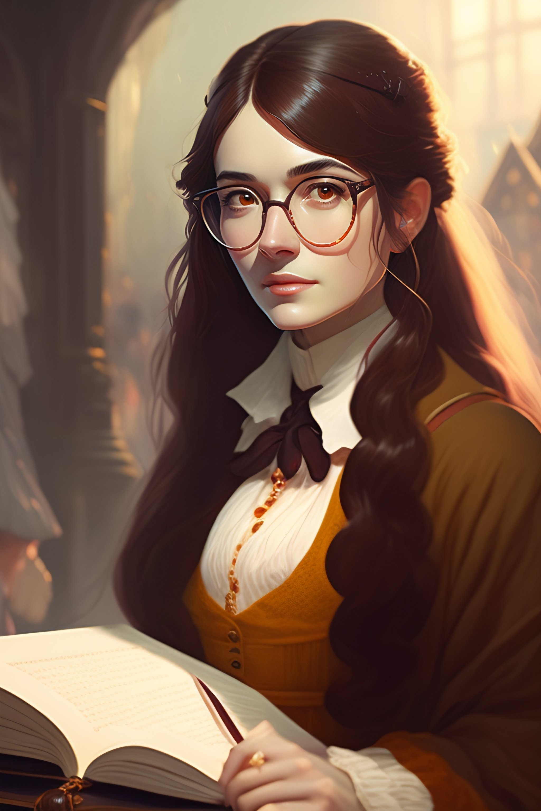 Lexica - (((((freckles))))) wearing spectacles Victorian reporter ...