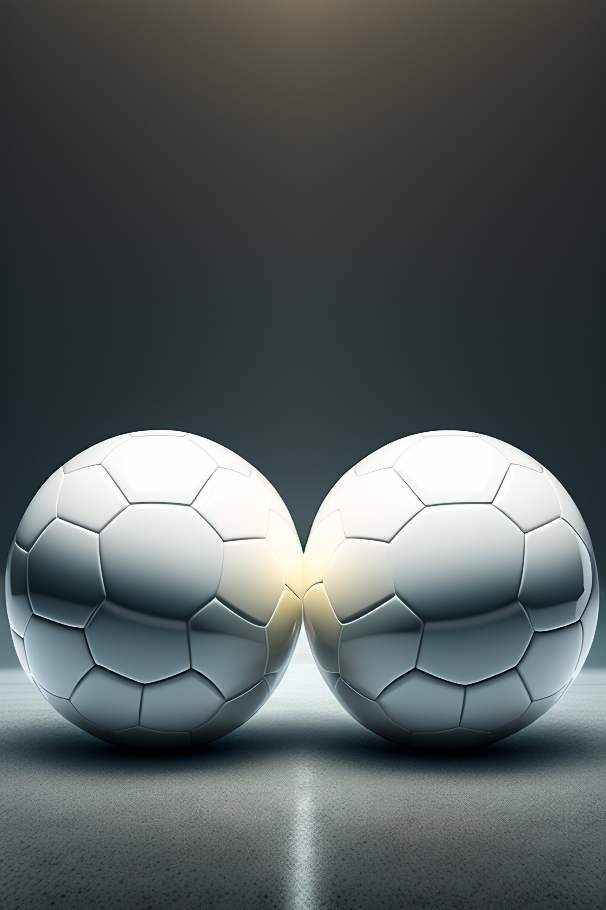 Lexica - Two soccer balls on a white background