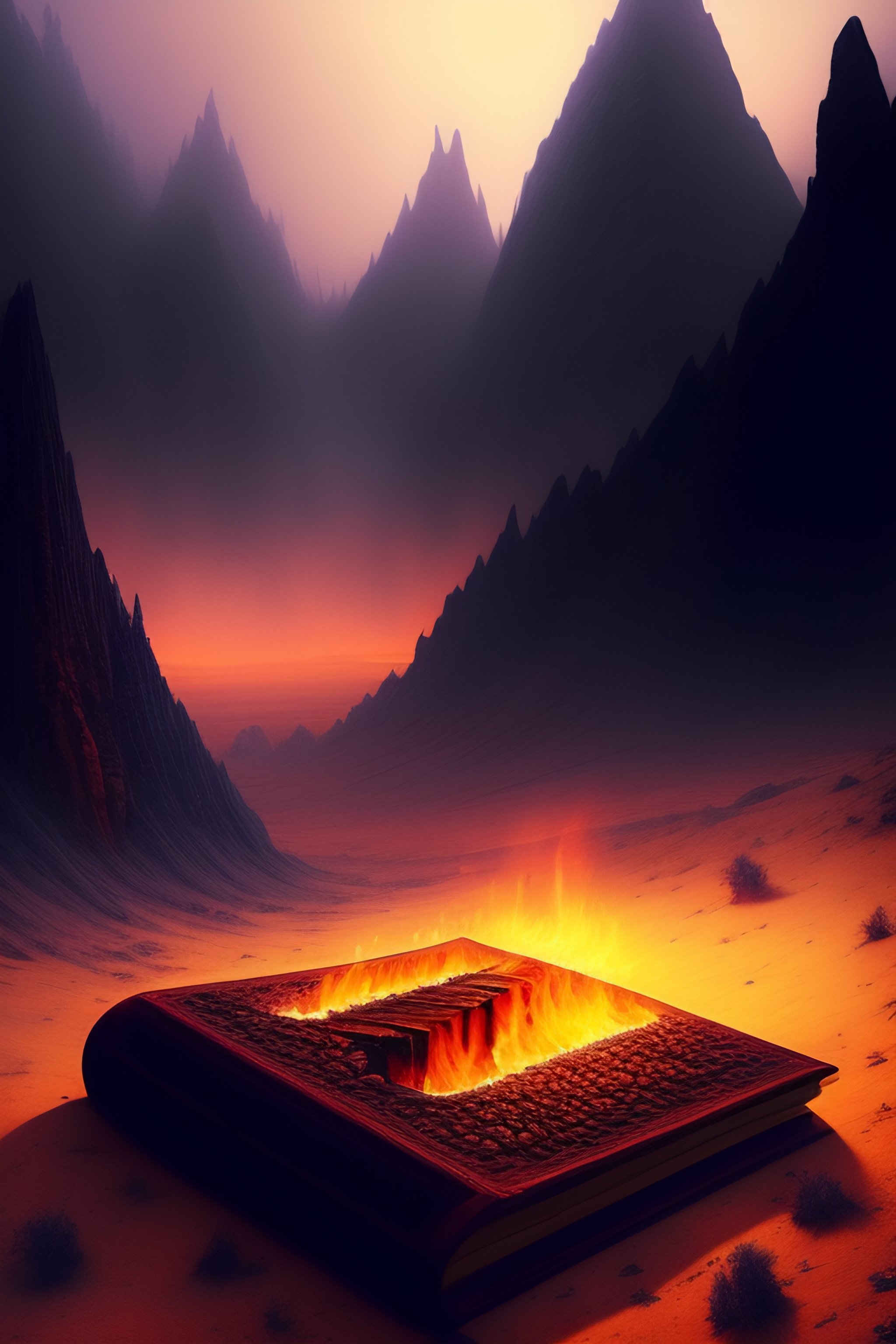 Lexica - Close up of a burned book mountain, by zdzislaw beksinski, by ...