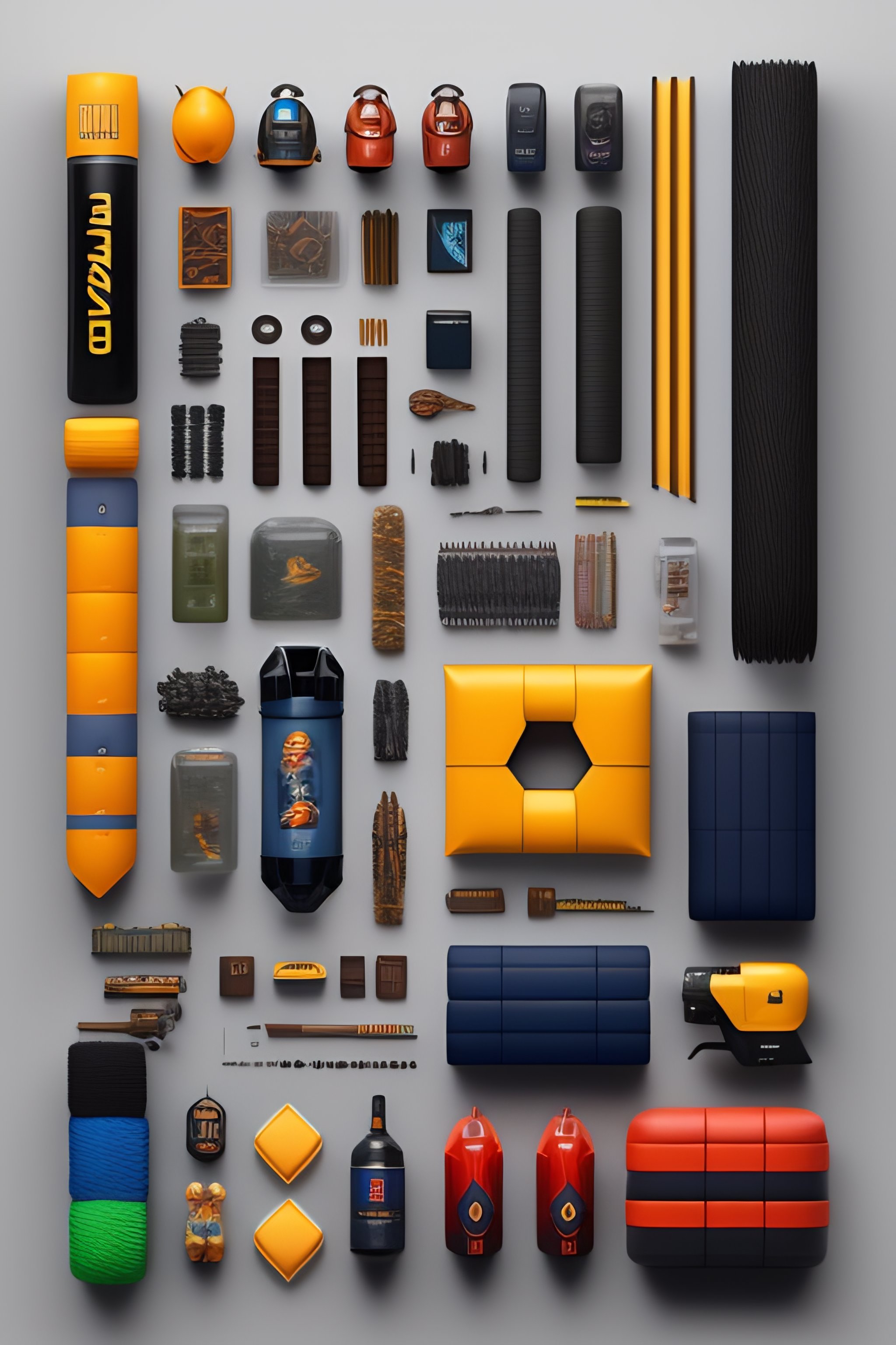 Lexica - Super heros, Costumes and props, Knolling, Knolling layout ...