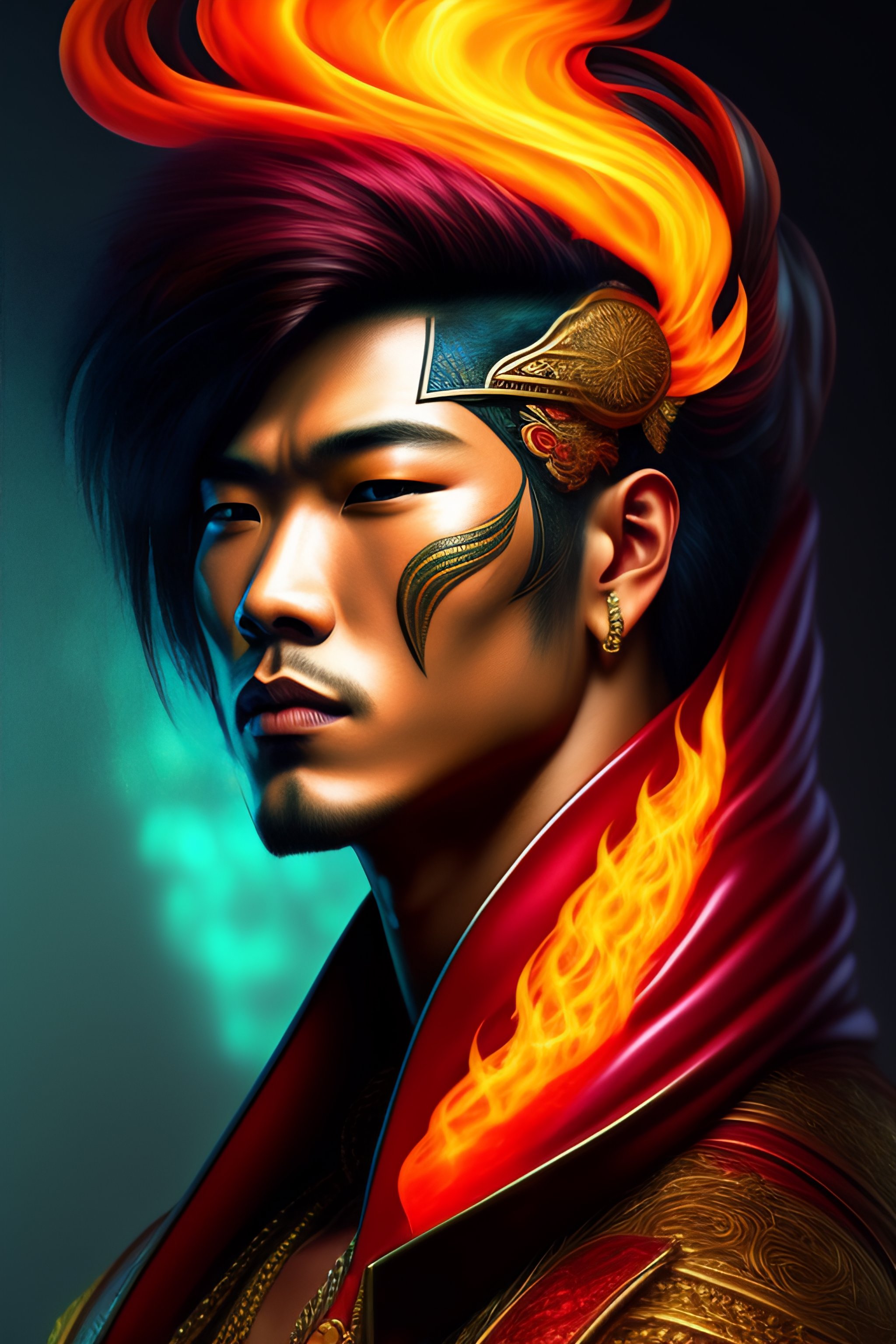 Lexica - An extremely psychedelic portrait of a kyo Kusanagi, surreal ...