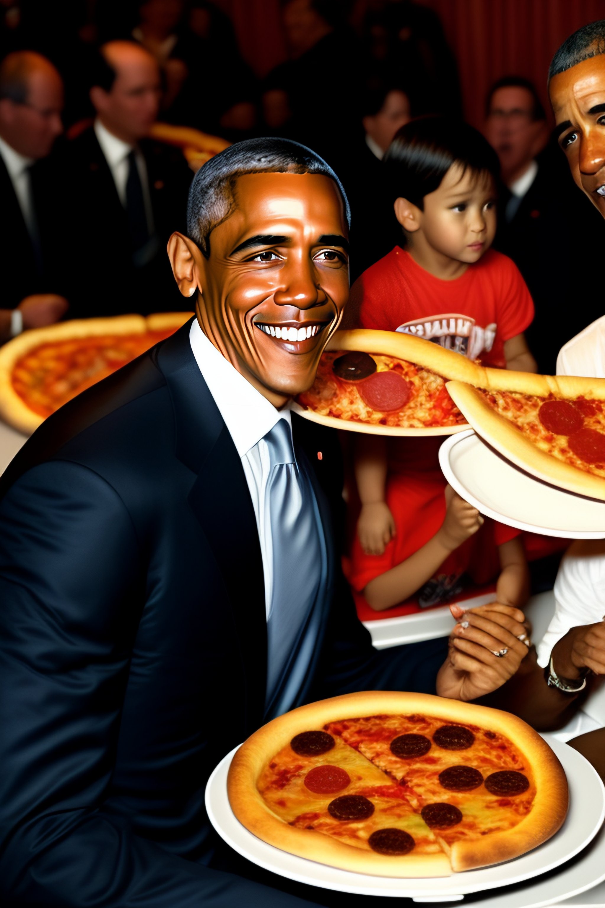 Lexica - Barack obama eating pizza with the ninja turtles