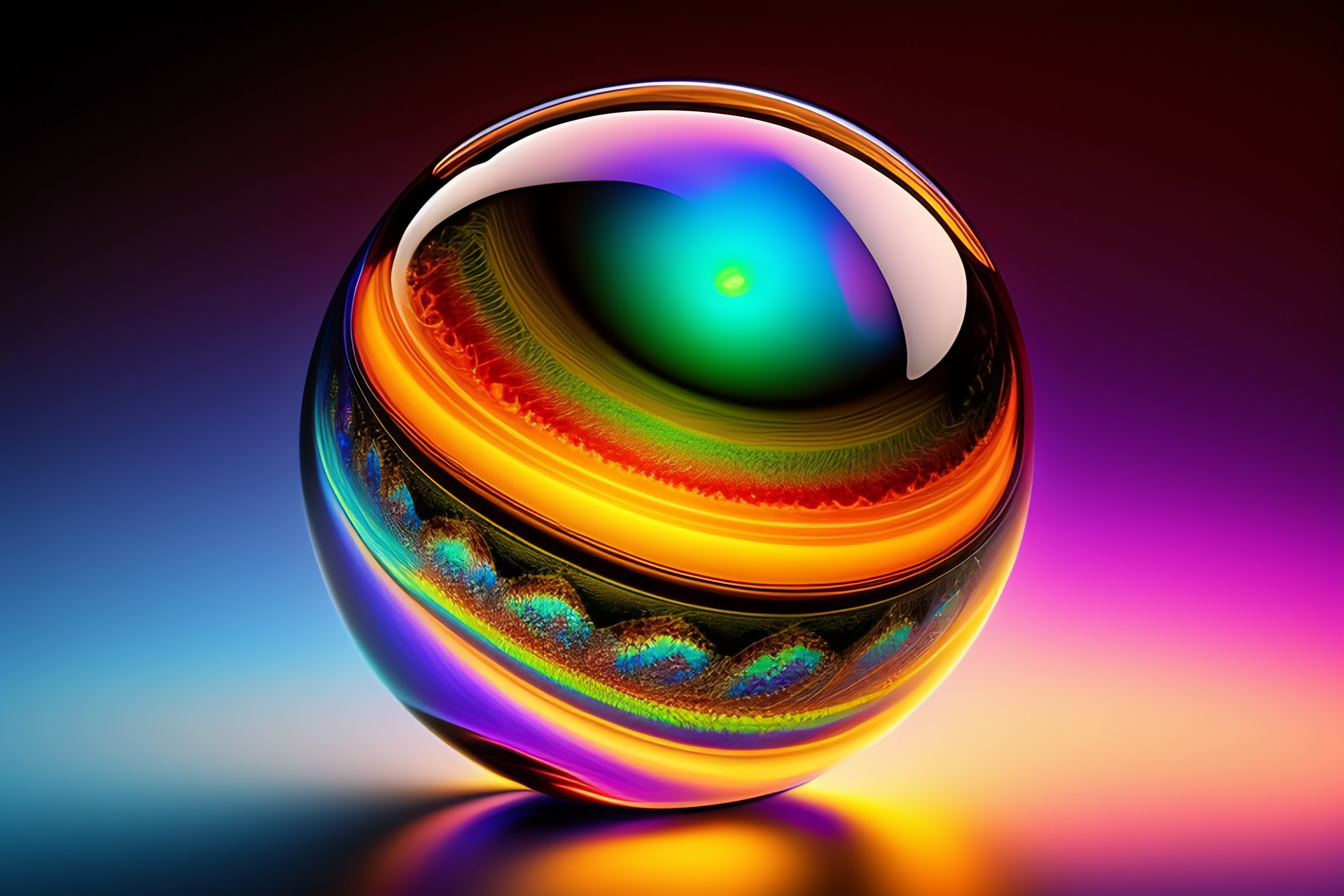 Lexica - Glass planet earth, micro, glass sphere, refractive, fractal ...
