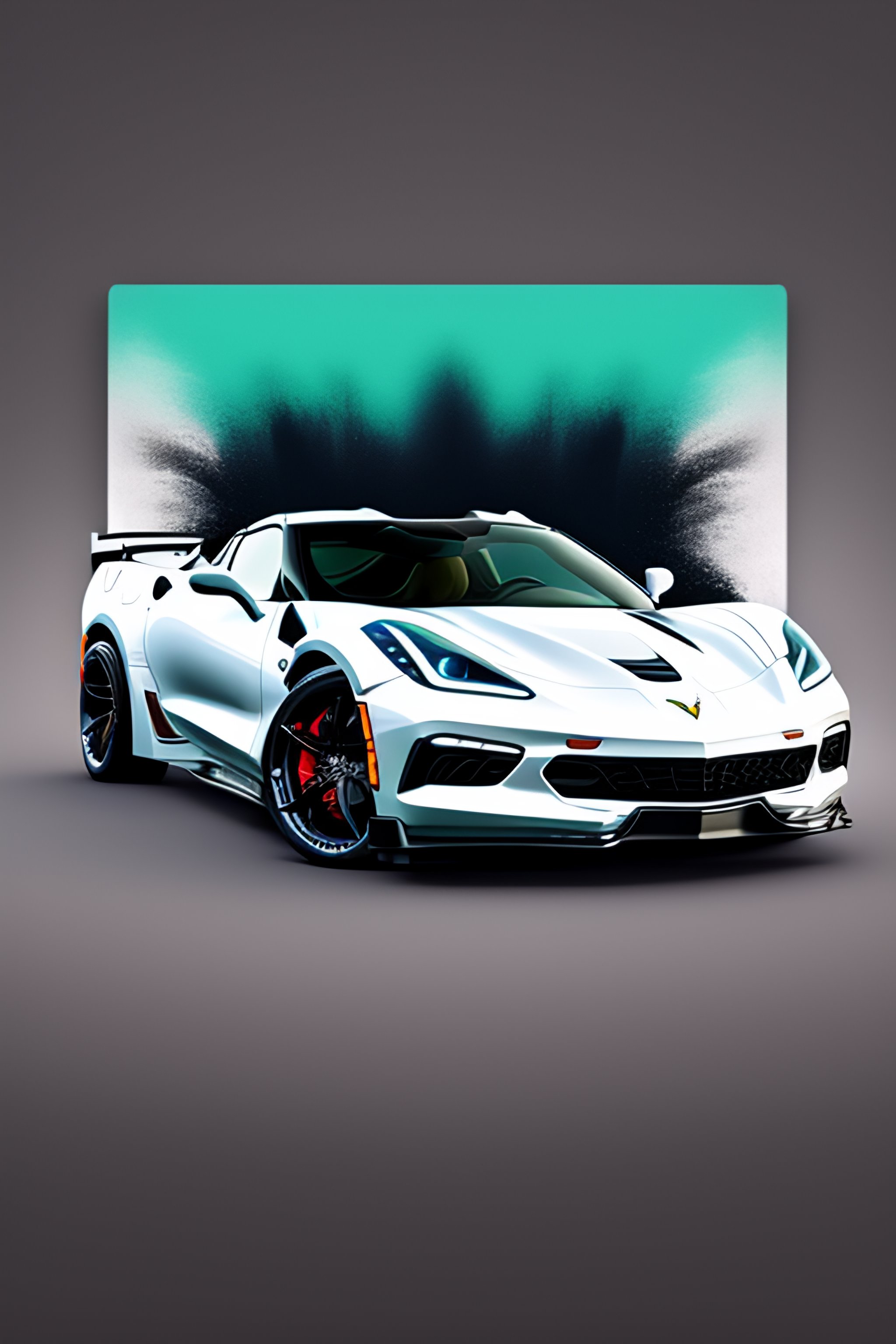 2022 White Corvette Wallpaper