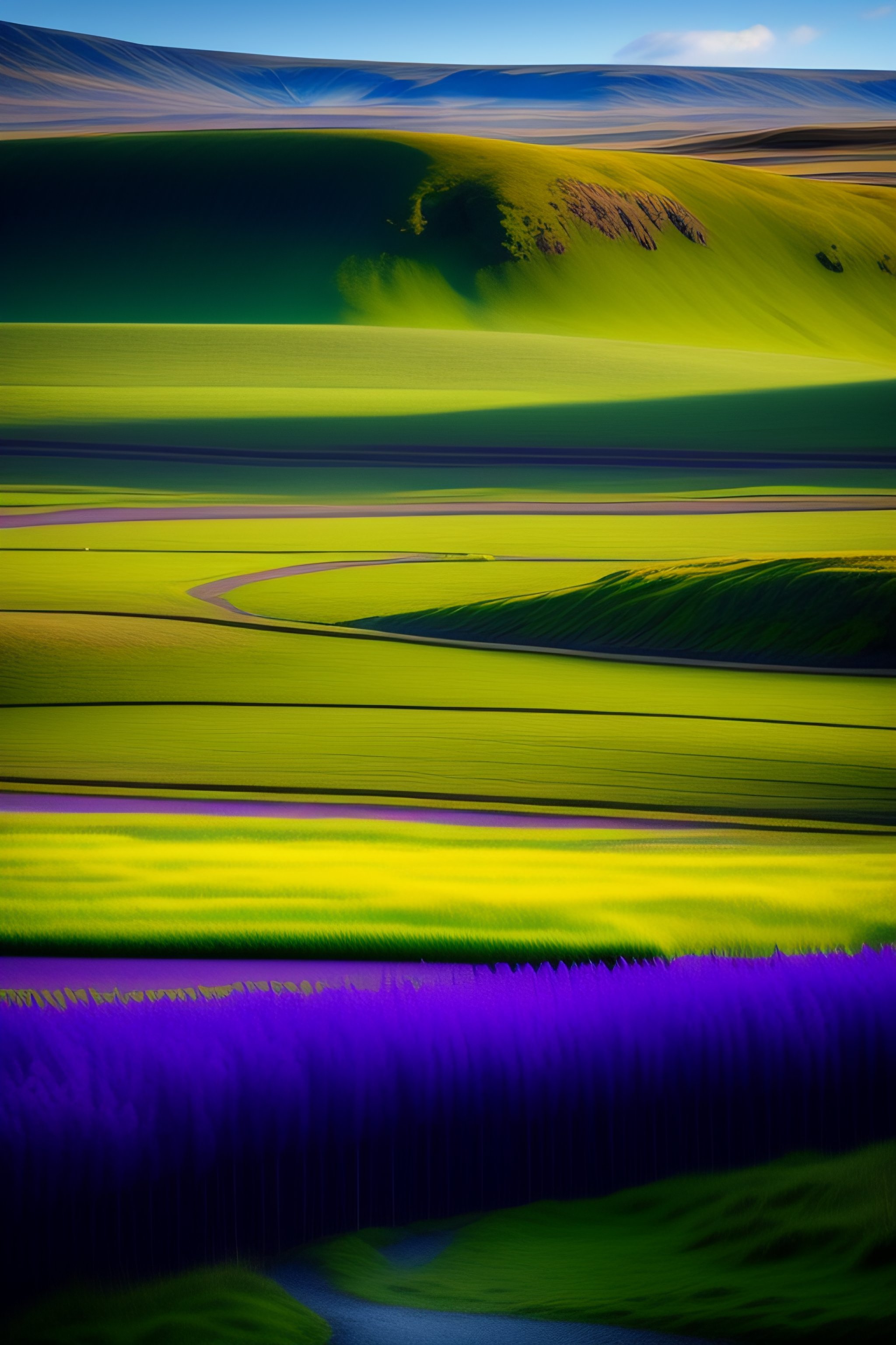 Lexica - Rural Iceland pastoral, green grass, sunny day, pastel colors ...