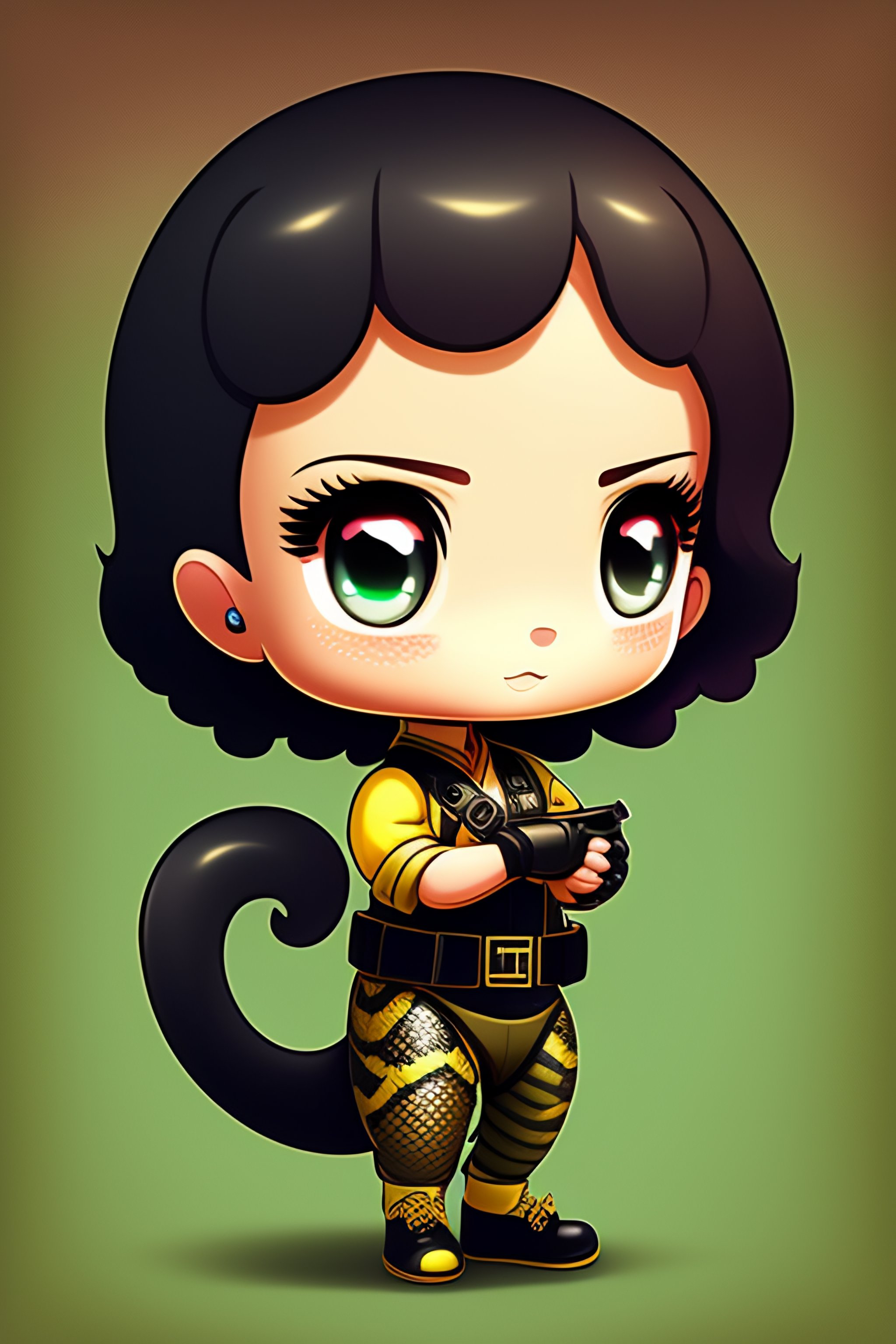 Lexica - Cute chibi snake dancing