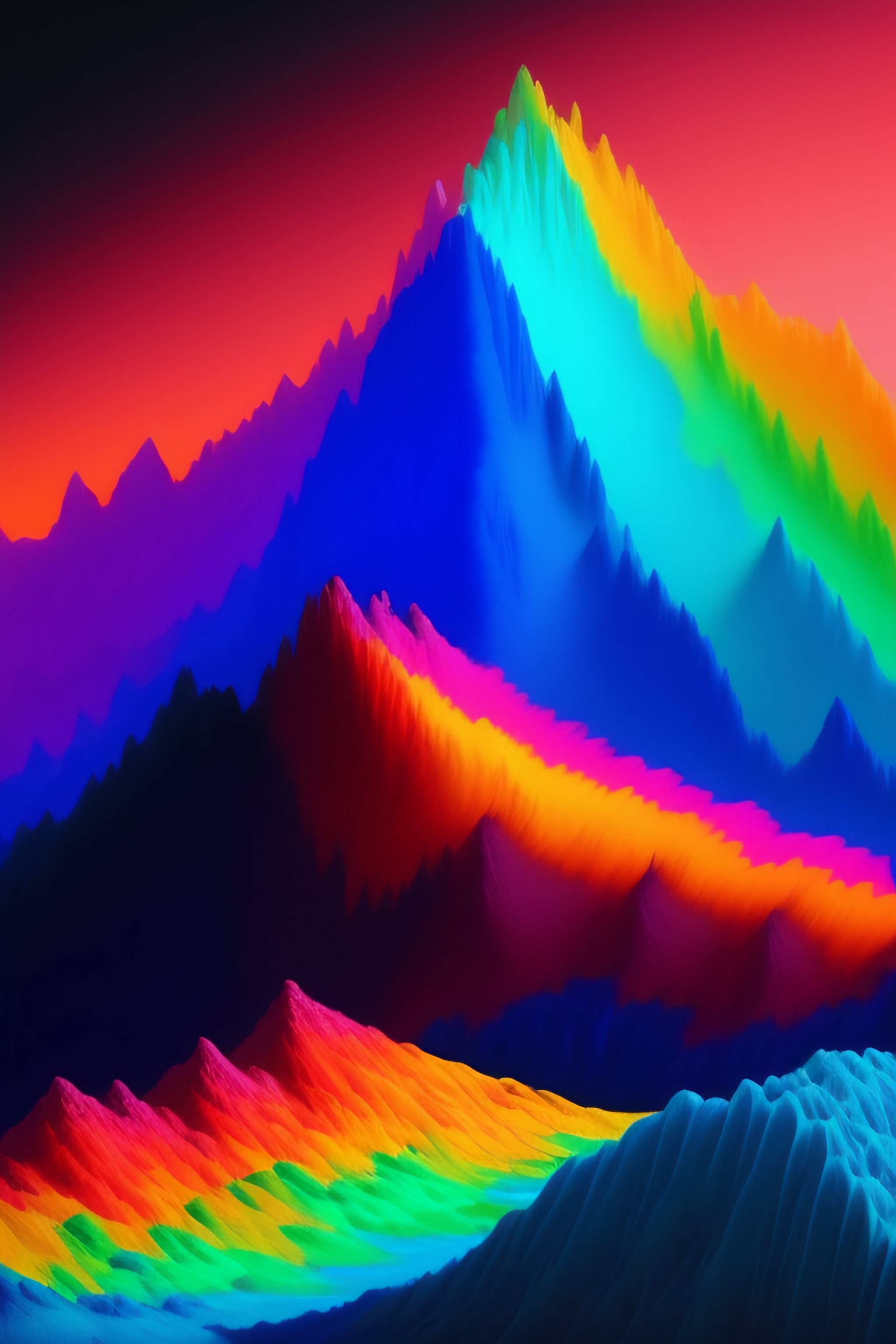 Lexica - Melted crayon mountains in the style of craig mullins ...