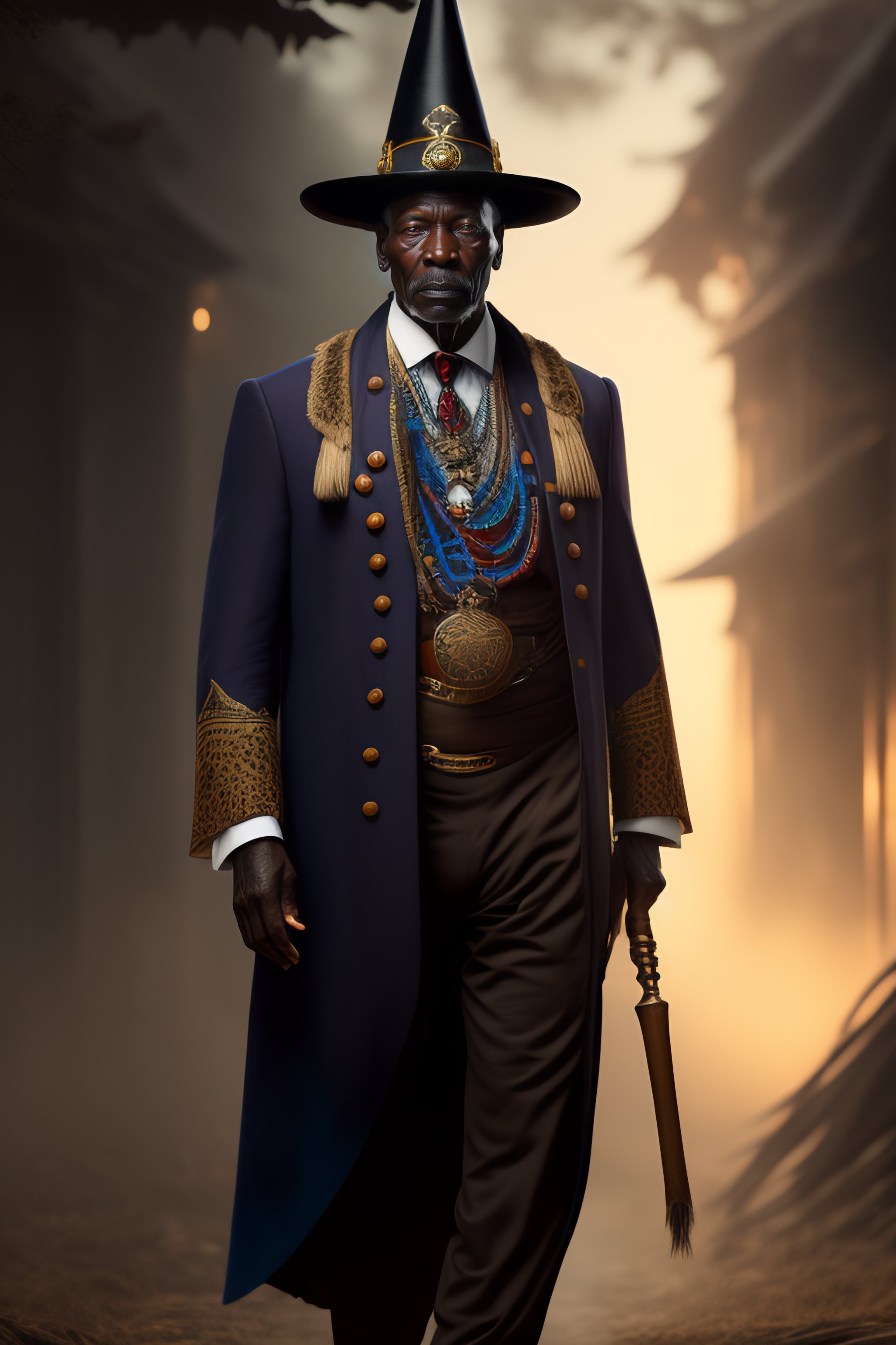 Lexica - Full shot body photo of a voodoo witch doctor old-fashioned ...