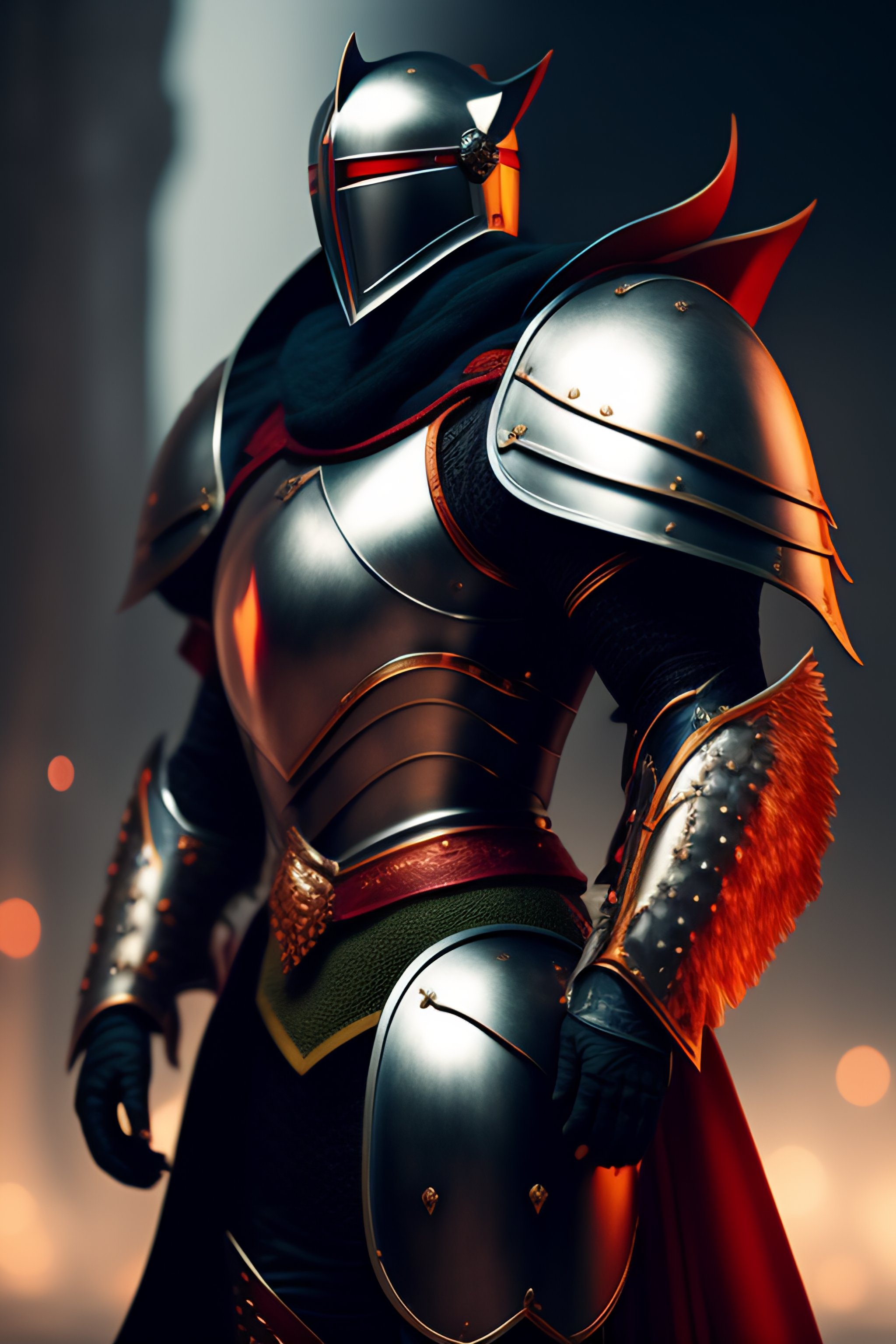 Lexica - Medieval knight with futuristic armor and electronic gadgets