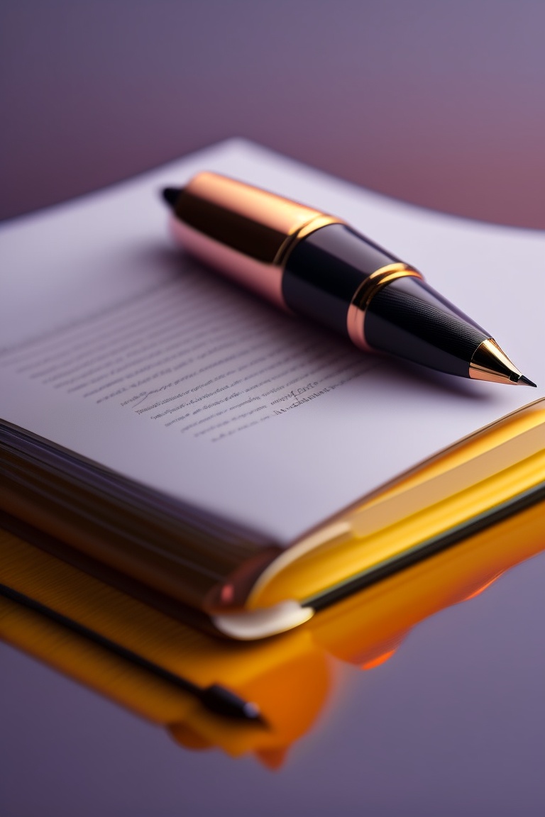 Lexica - Show a pen lying on a piece of paper, showing that the content ...