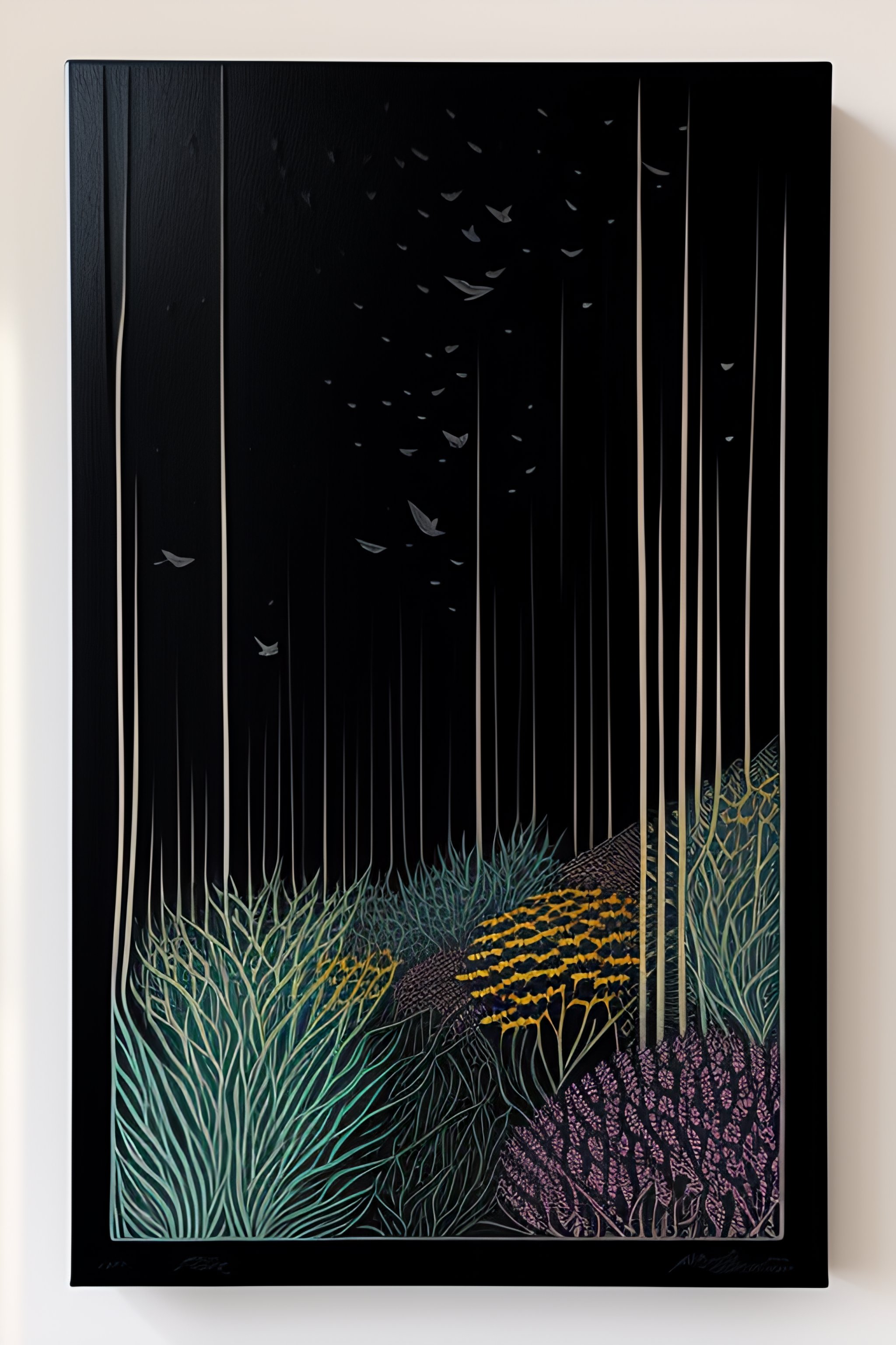 Lexica - Angela Harding rough cut style block print lino cut style ...