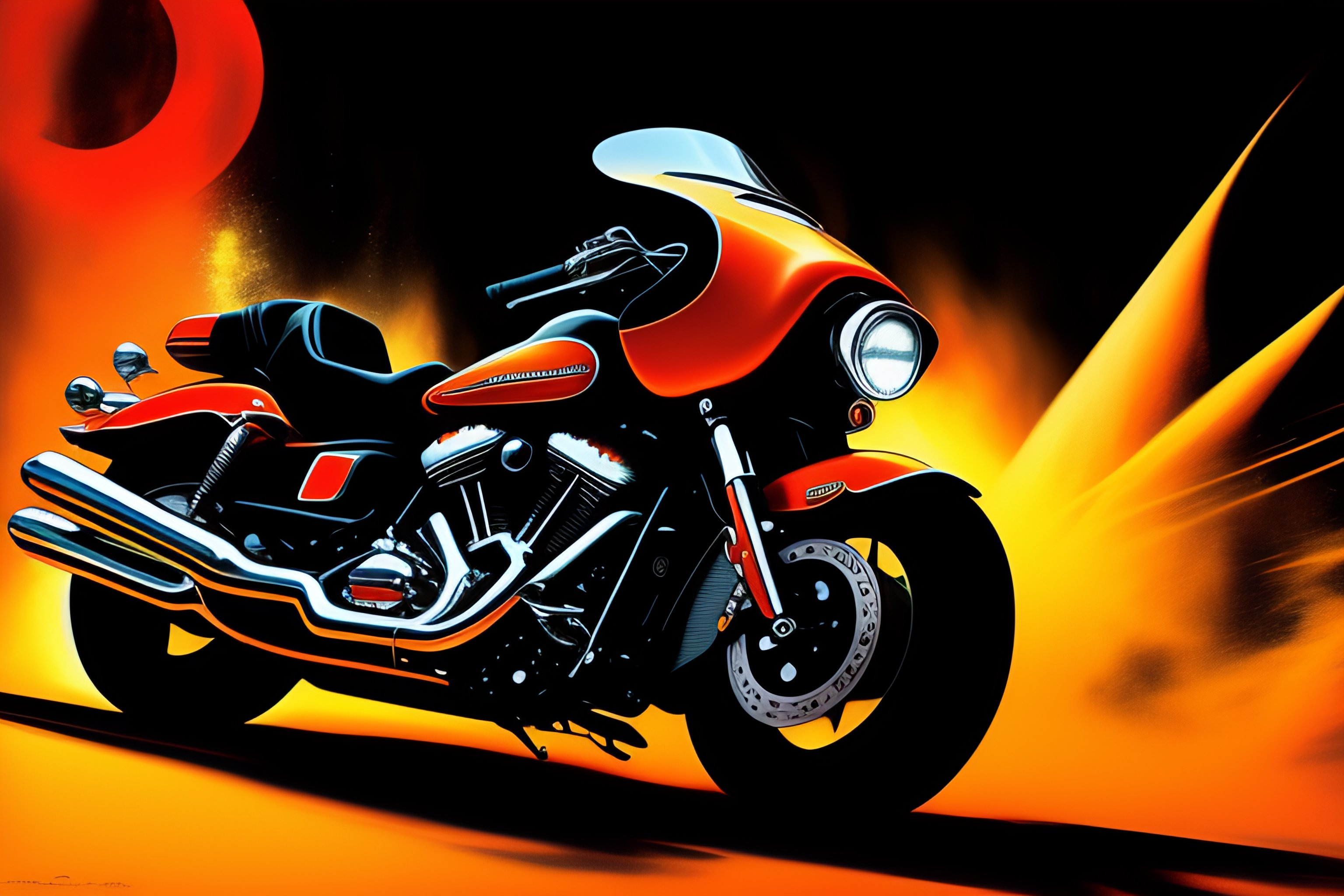 Lexica - Walpaper harley davidson, style Frank Miller